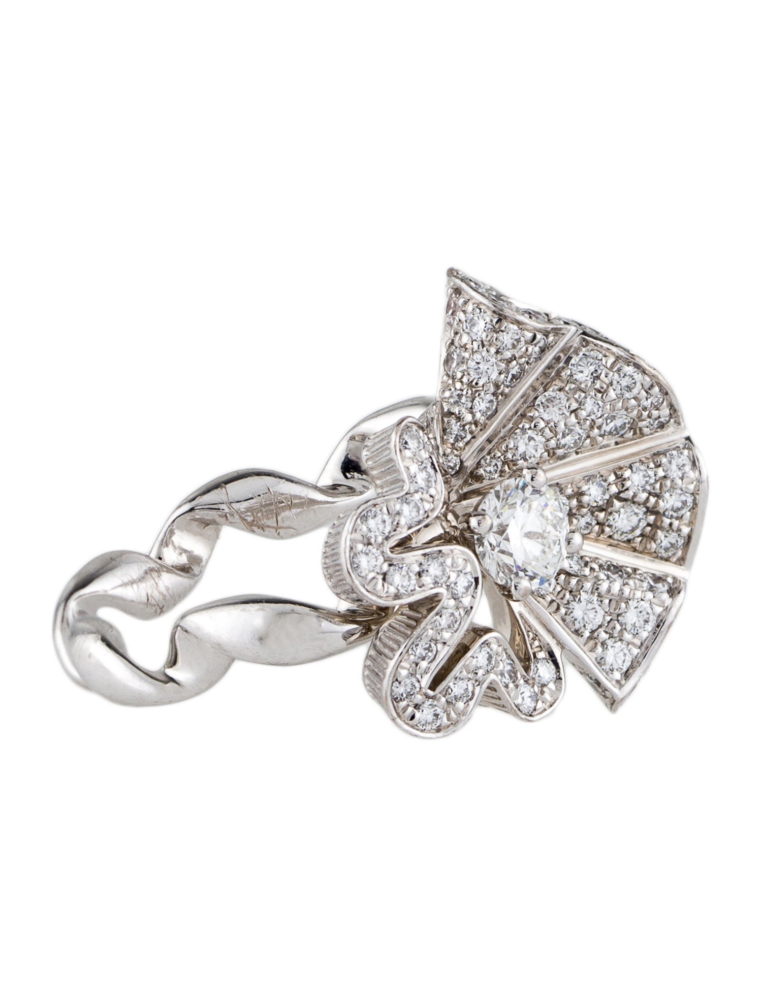 Christian Dior 18K Diamond Archi Cocotte Cocktail Ring - Rhodium-Plated ...