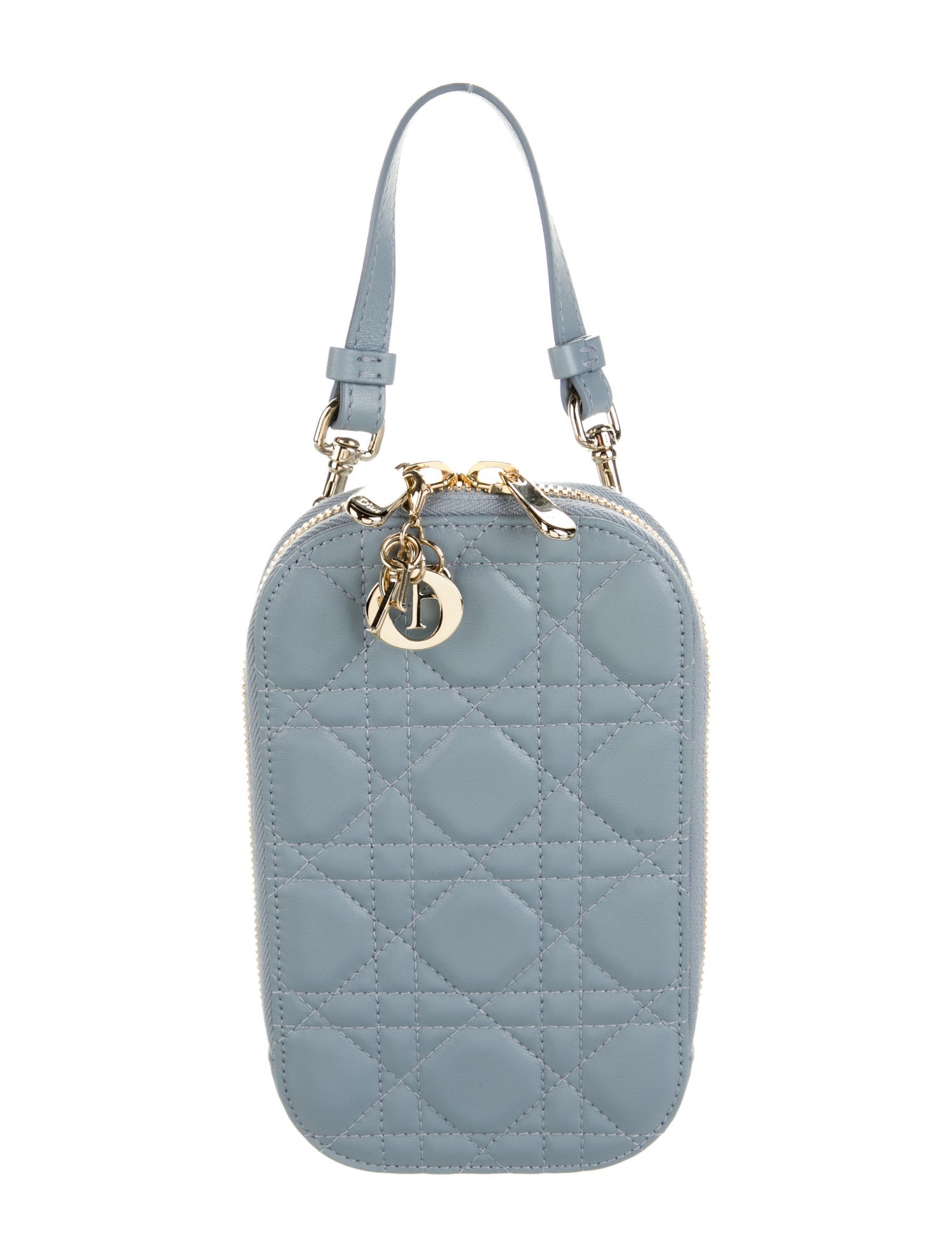 Christian Dior 2021 Cannage Lady Dior Phone Holder w/ Tags - Blue ...