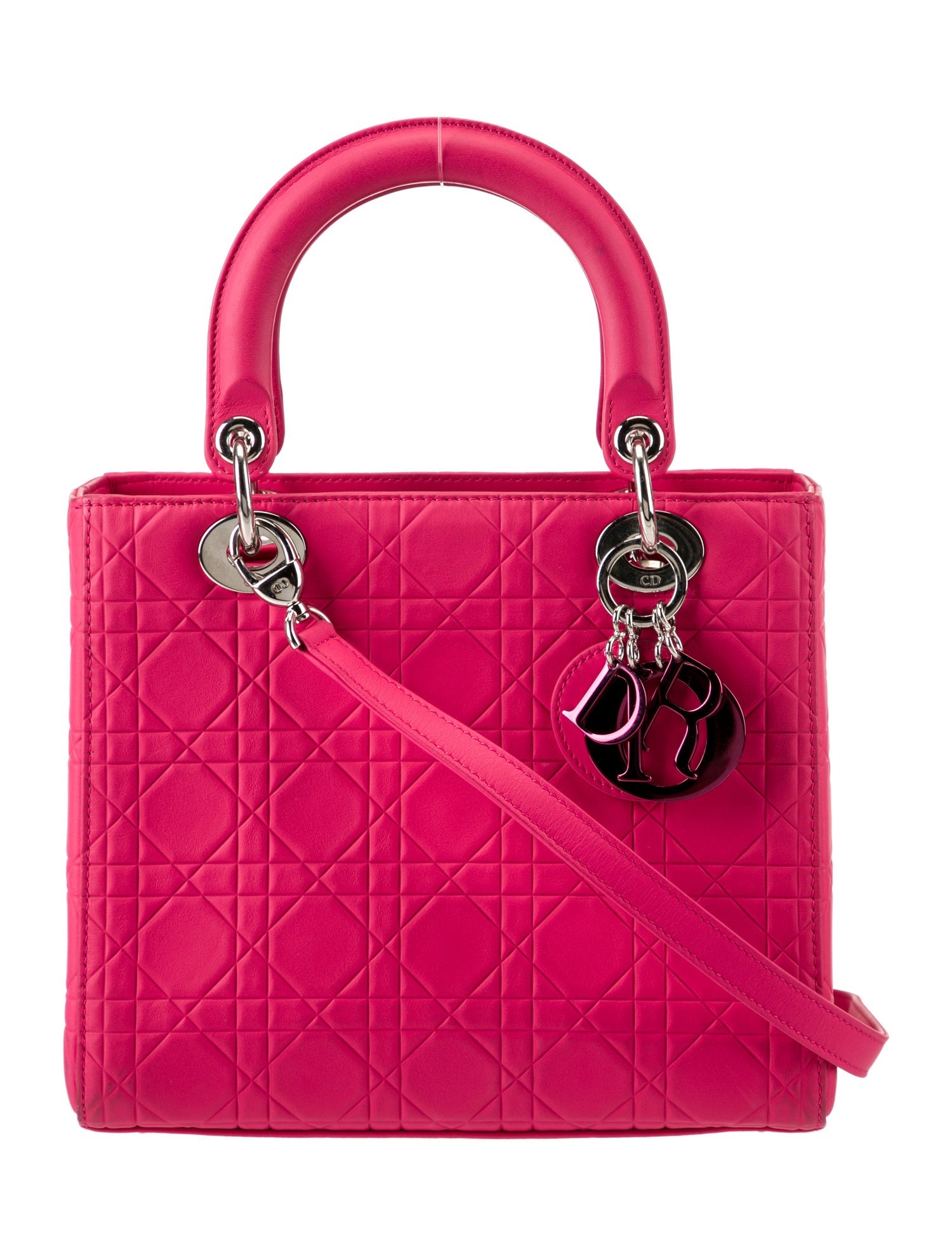 Christian Dior Medium Patent Lady Dior Bag - Red Handle Bags, Handbags ...