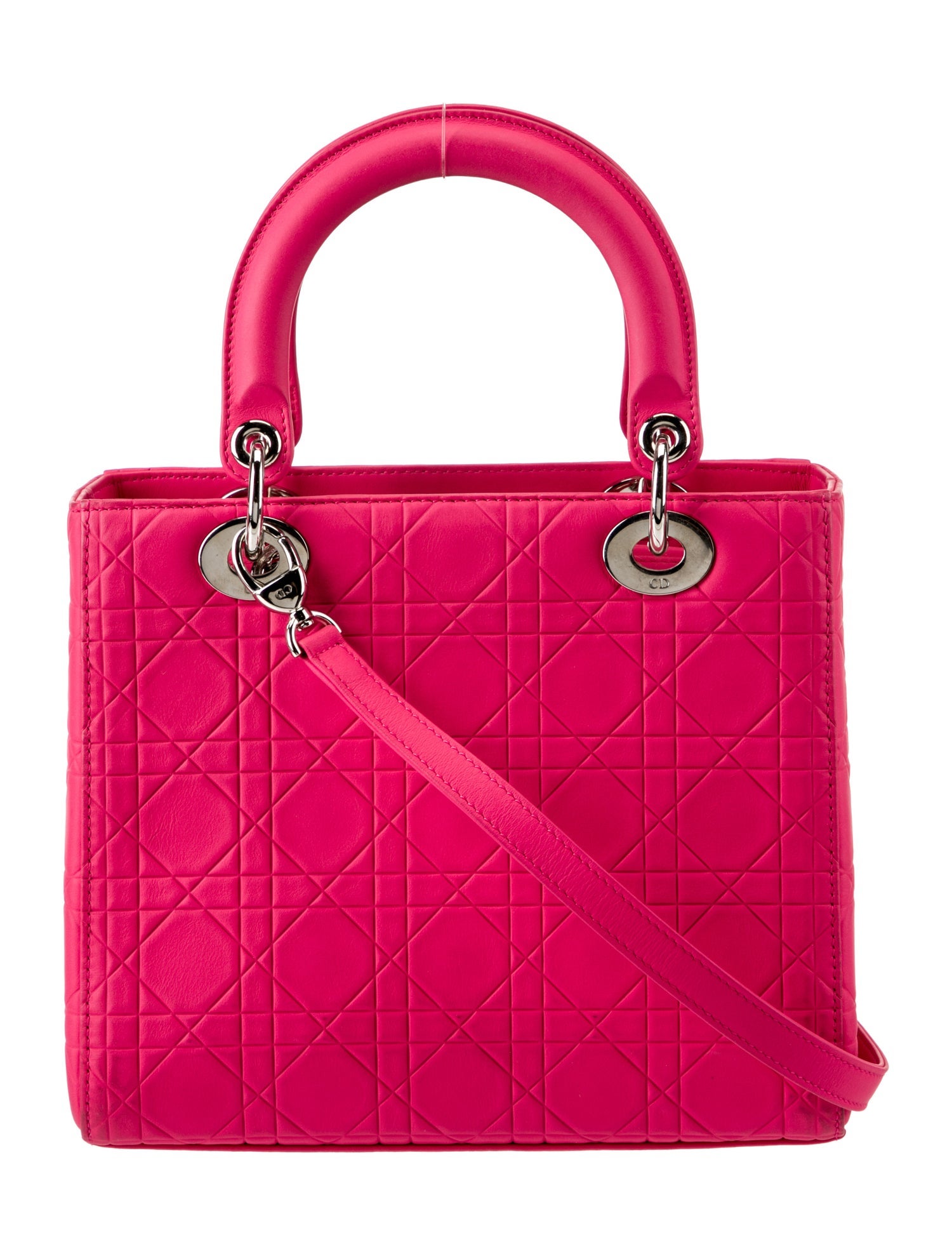 Christian Dior Medium Cannage Lady Dior Bag - Pink Handle Bags ...