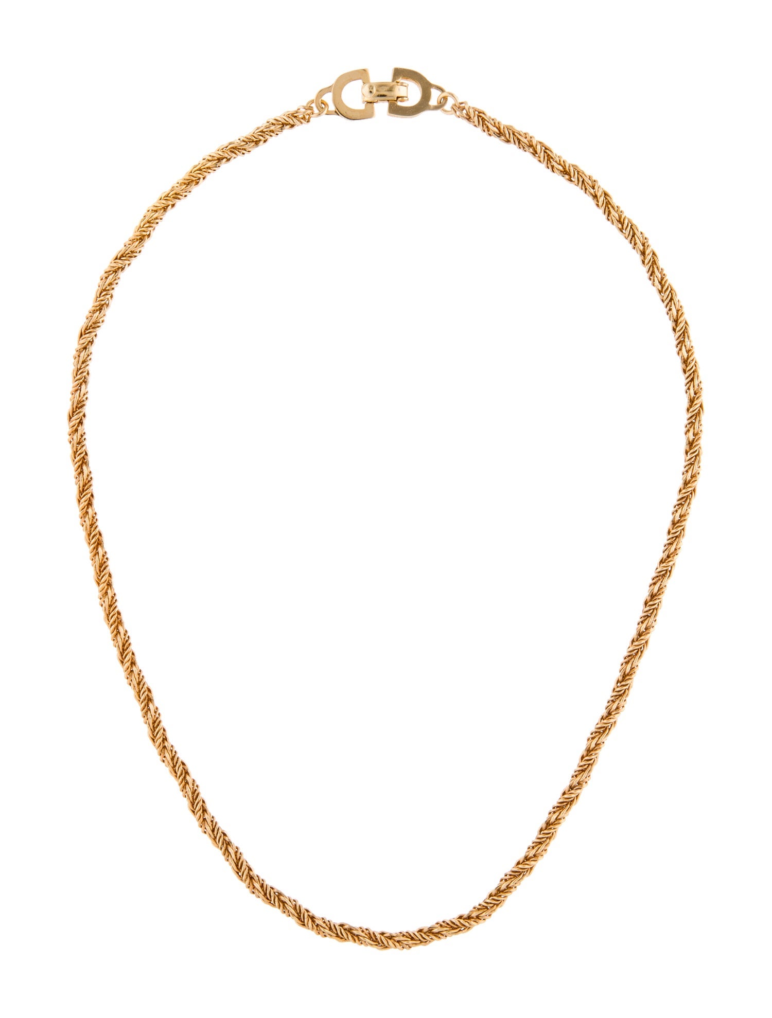 Christian Dior Vintage Rope Chain Necklace - Gold-Plated Chain ...