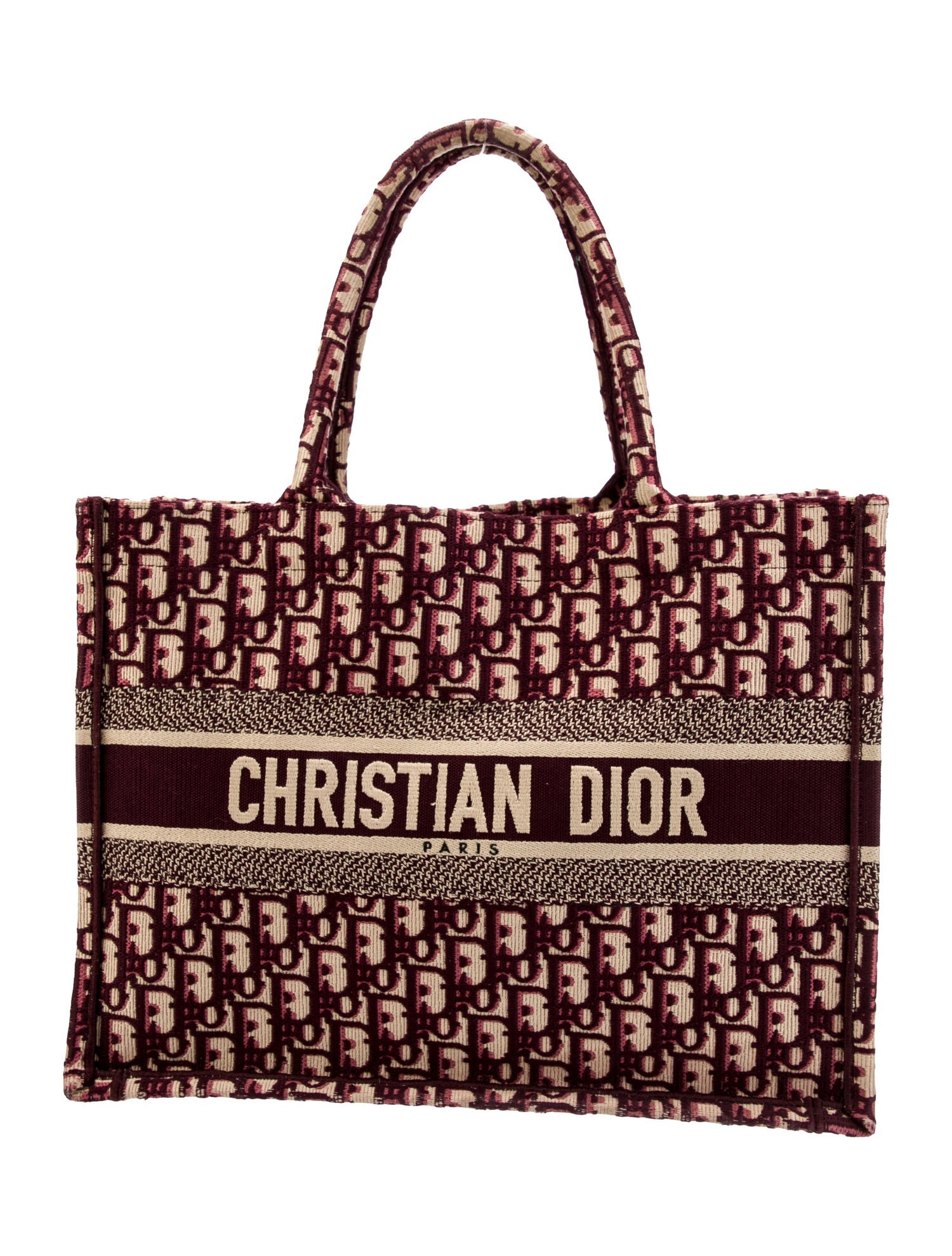 Christian Dior Medium Oblique Book Tote - Burgundy Totes, Handbags ...
