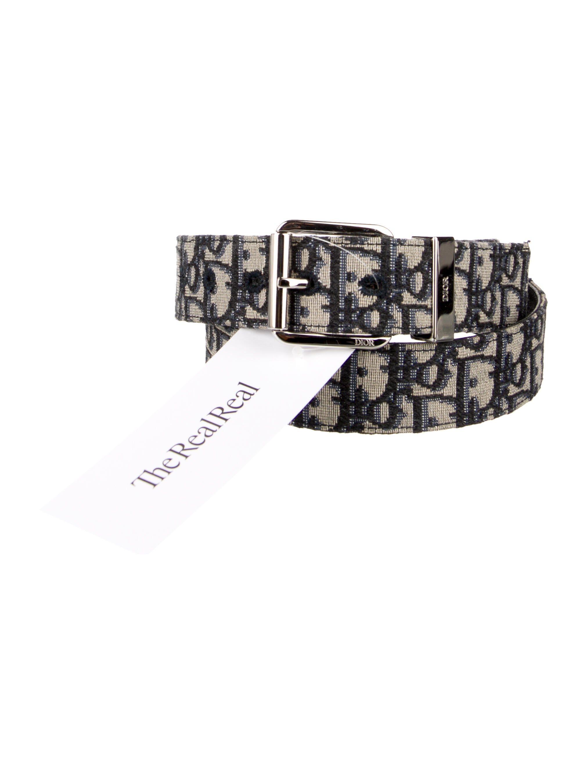 DIOR MEN Oblique Jacquard Waist Belt - Blue Belts, Accessories ...