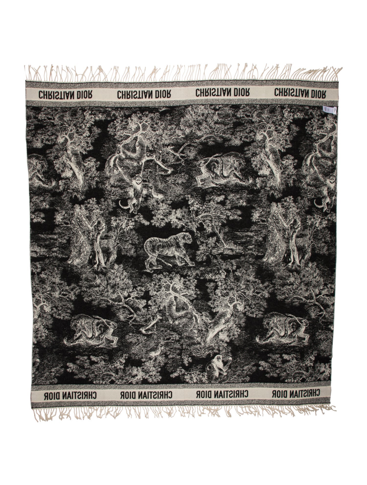 Christian Dior Toile de Jouy Throw Blanket - Black Throws, Pillows ...