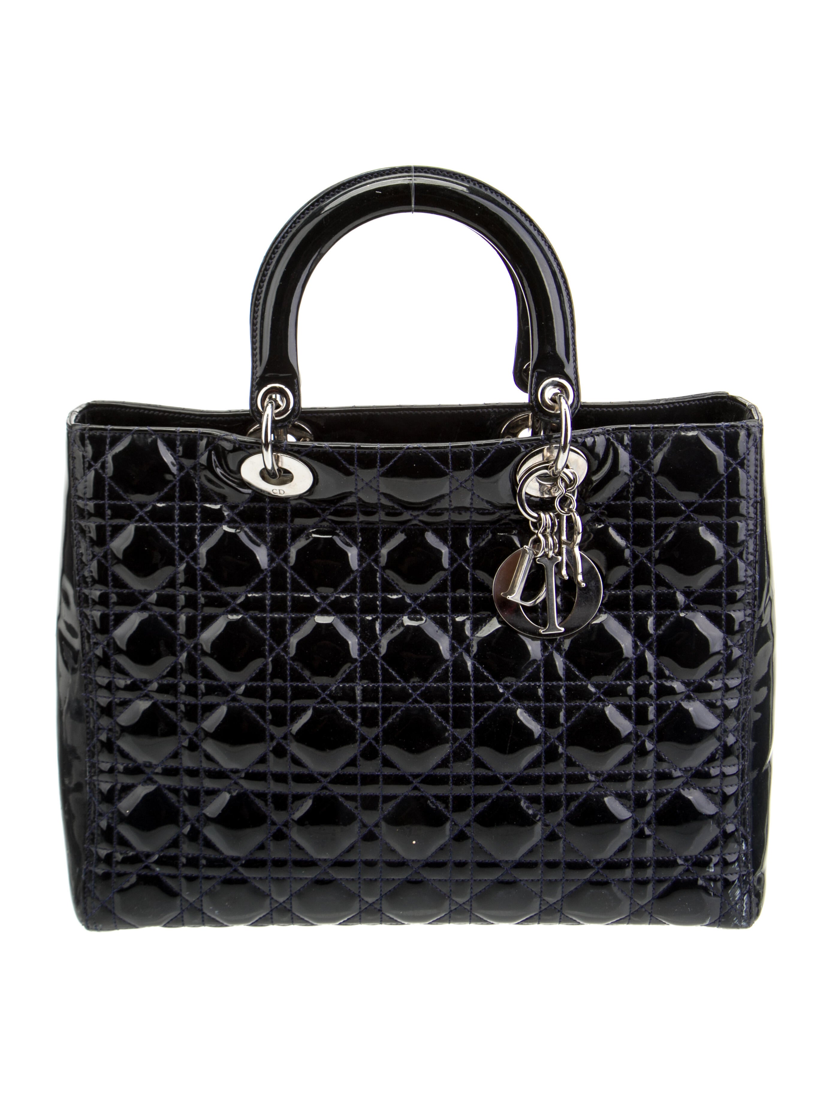 Christian Dior Large Cannage Lady Dior Bag - Blue Handle Bags, Handbags ...