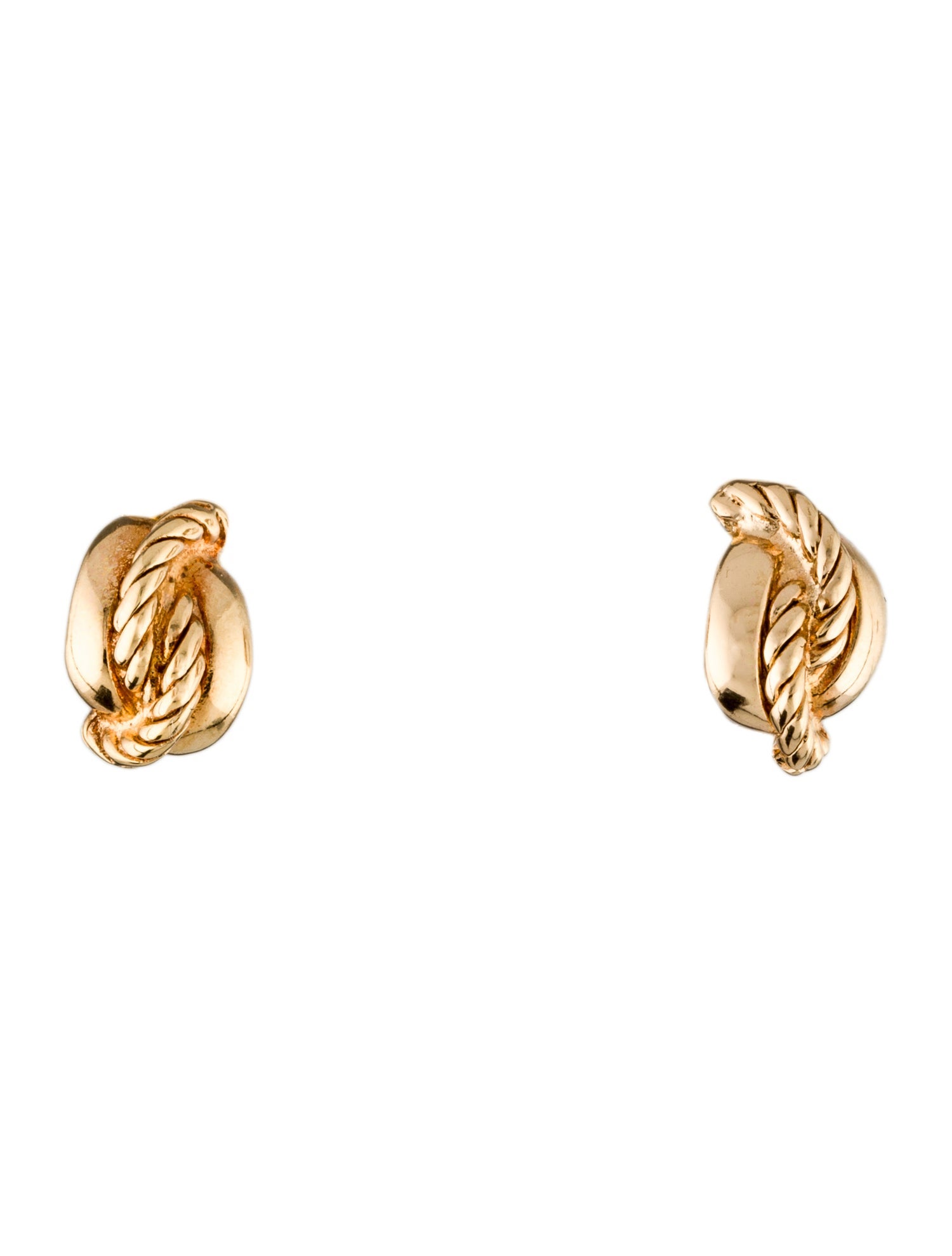 Christian Dior Vintage Twisted Clip-On Earrings - Gold-Plated Clip-On ...