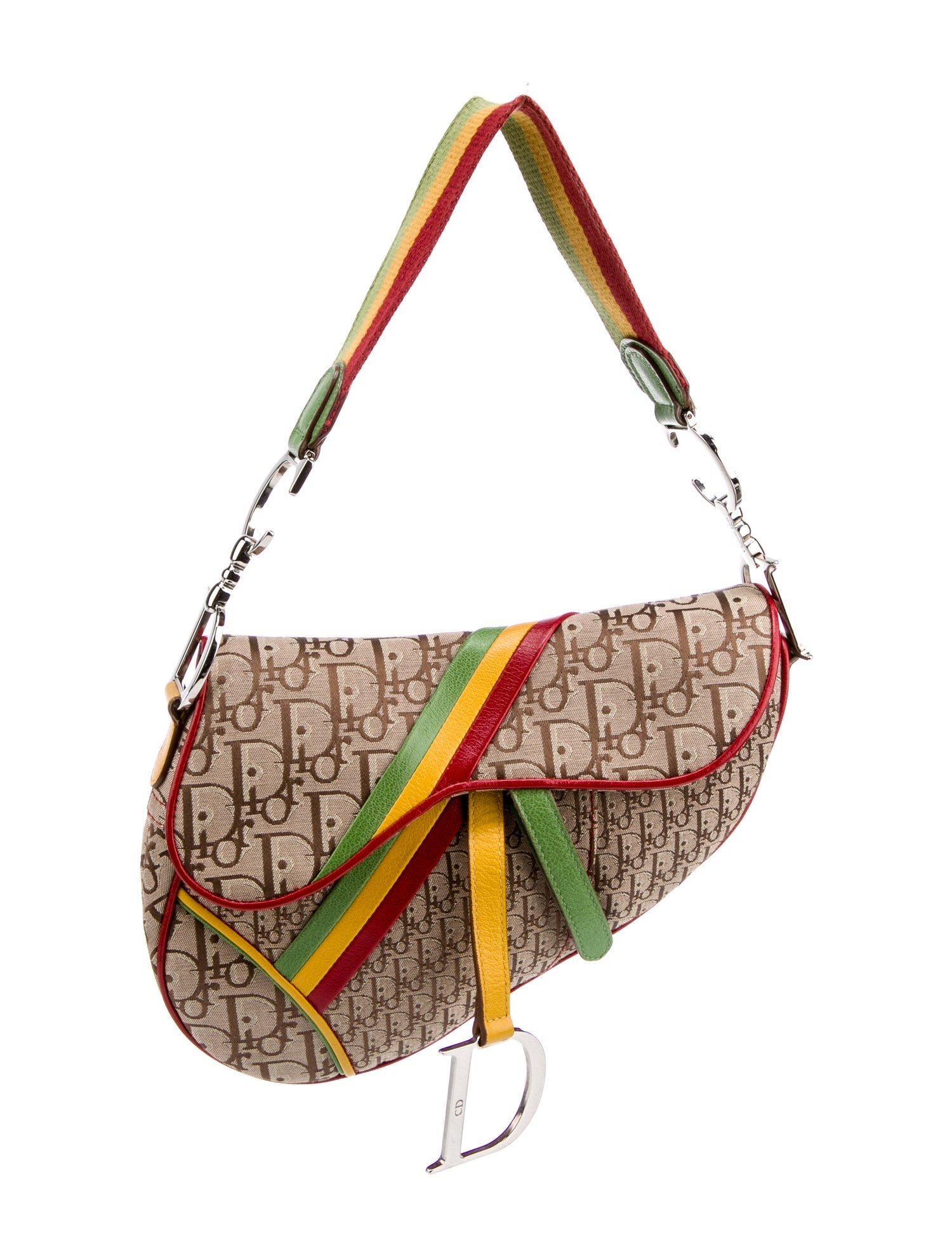 Christian Dior Diorissimo Rasta Saddle Bag - Neutrals Shoulder Bags ...