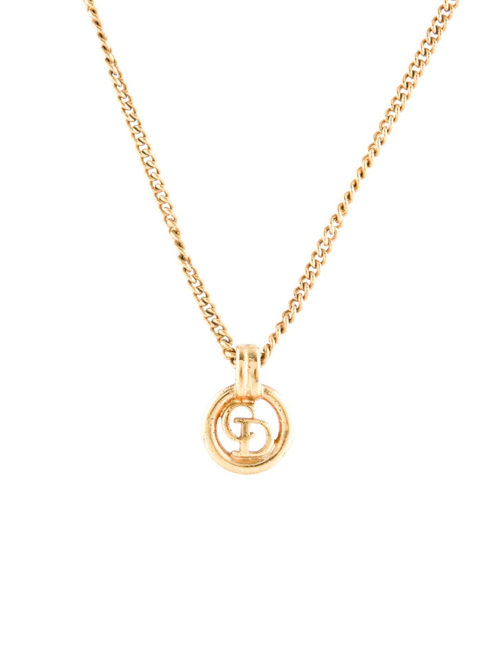 Christian Dior Vintage Small CD Logo Pendant Necklace - Gem