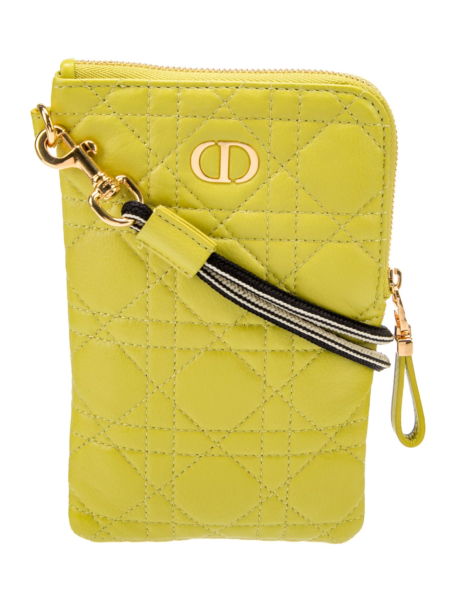 Christian Dior 2021 Cannage Lady Dior Phone Holder - Green Crossbody ...