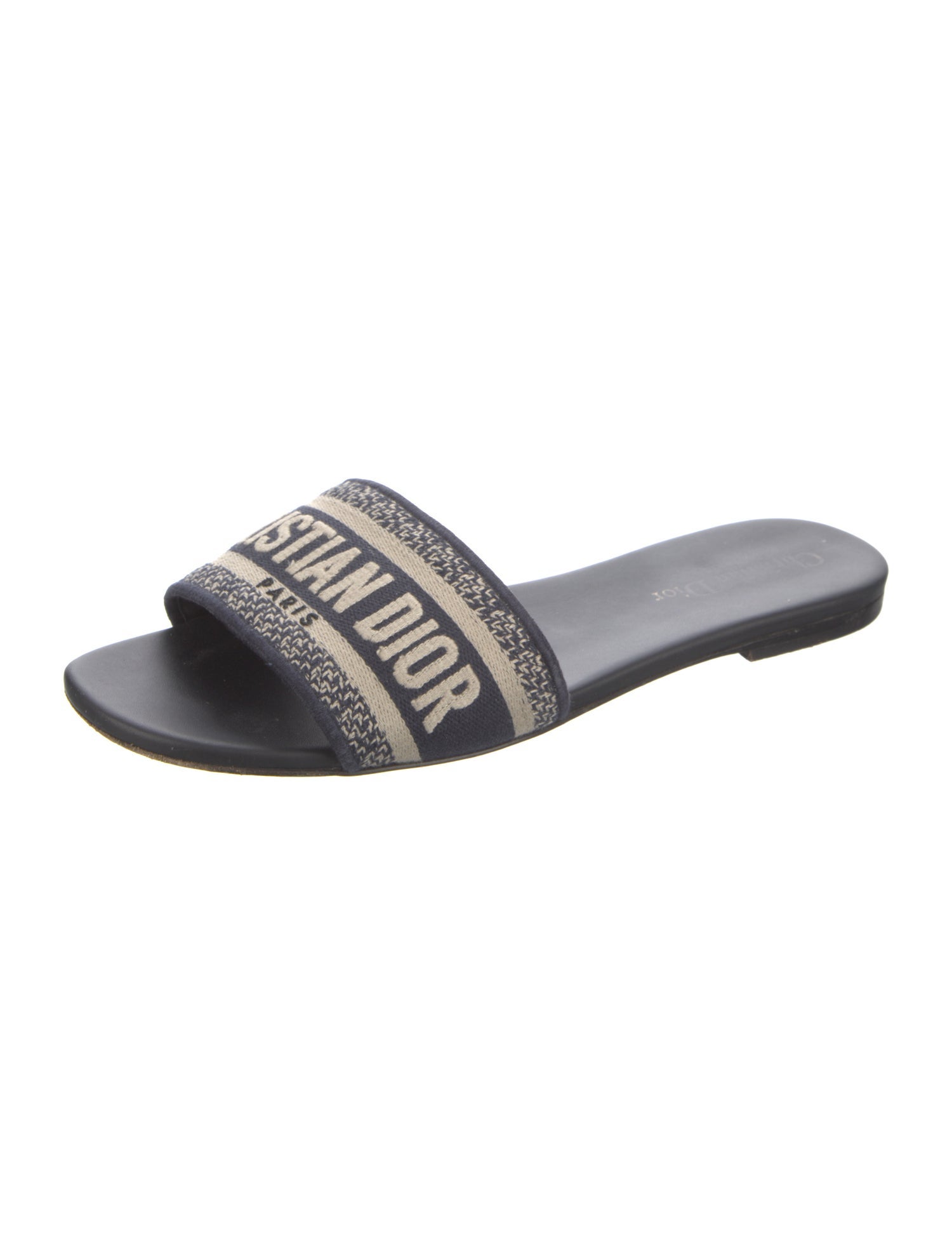 Christian Dior Canvas Printed Slides - Black Sandals, Shoes - CHR397646 ...