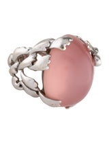 Christian Dior 18K Rose Quartz & Diamond Gourmande Libellule Ring - Rhodium-Plated 18K White ...