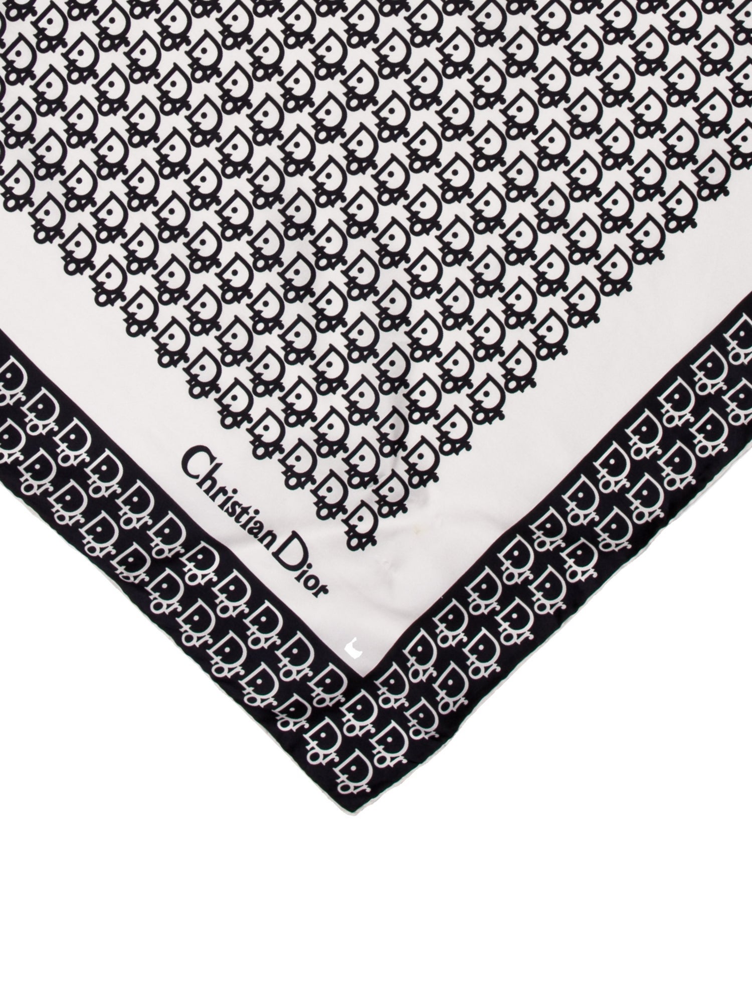 Christian Dior Vintage Diorissimo Pattern Scarf - White Scarves and ...