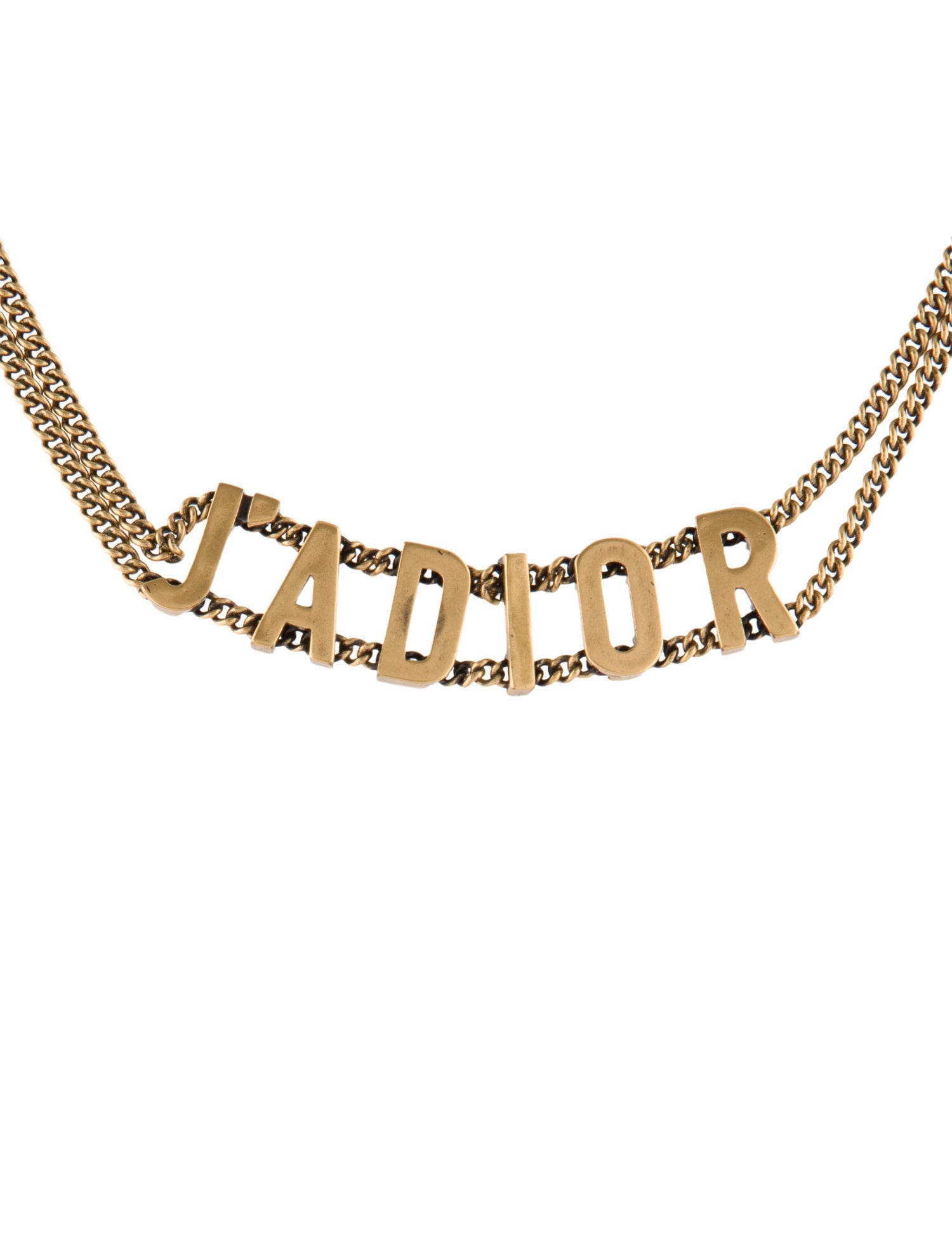 Christian Dior Flame 'D' Choker Necklace - Gold-Plated Choker ...