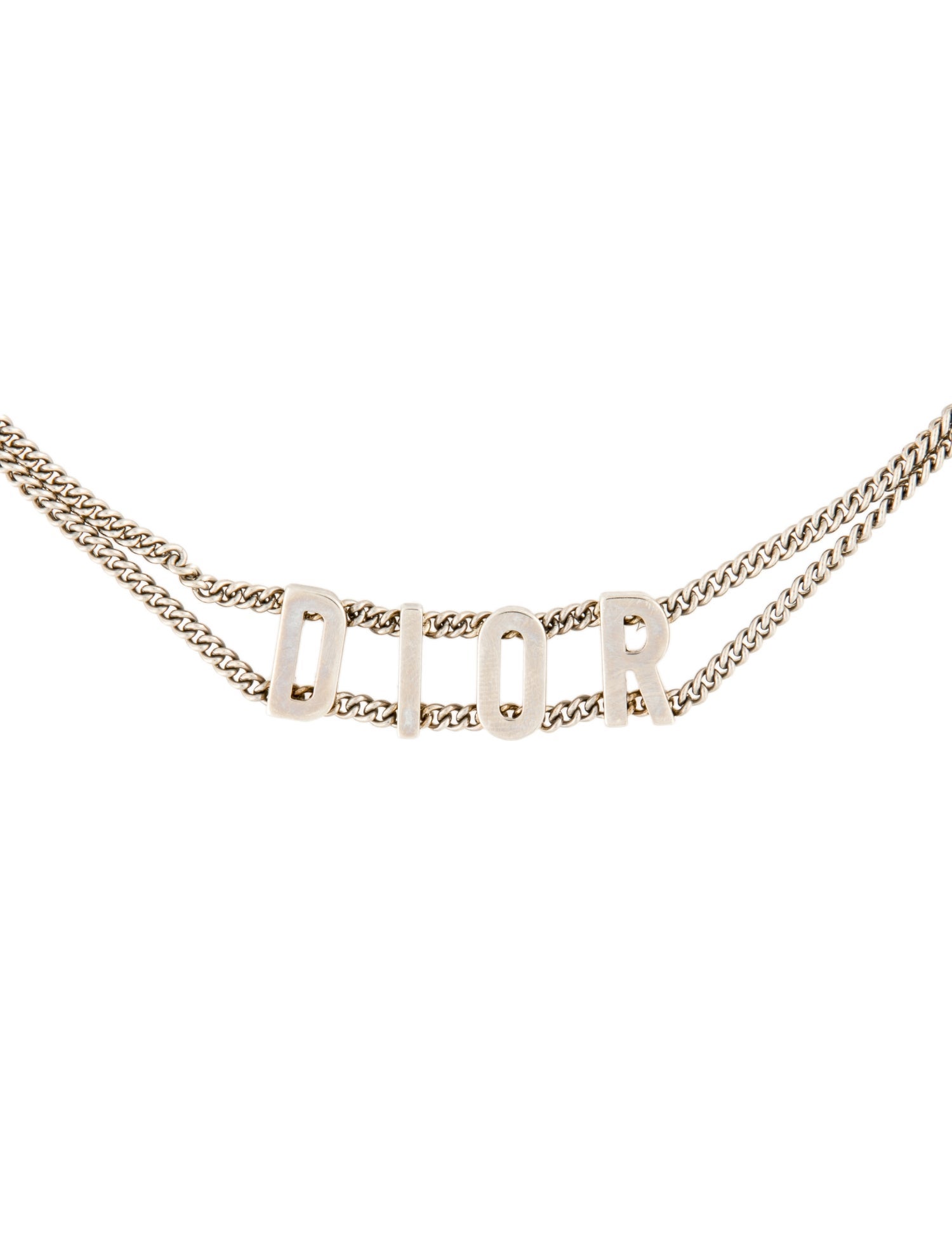Christian Dior 'Dior' Choker Necklace - Palladium-Plated Choker ...