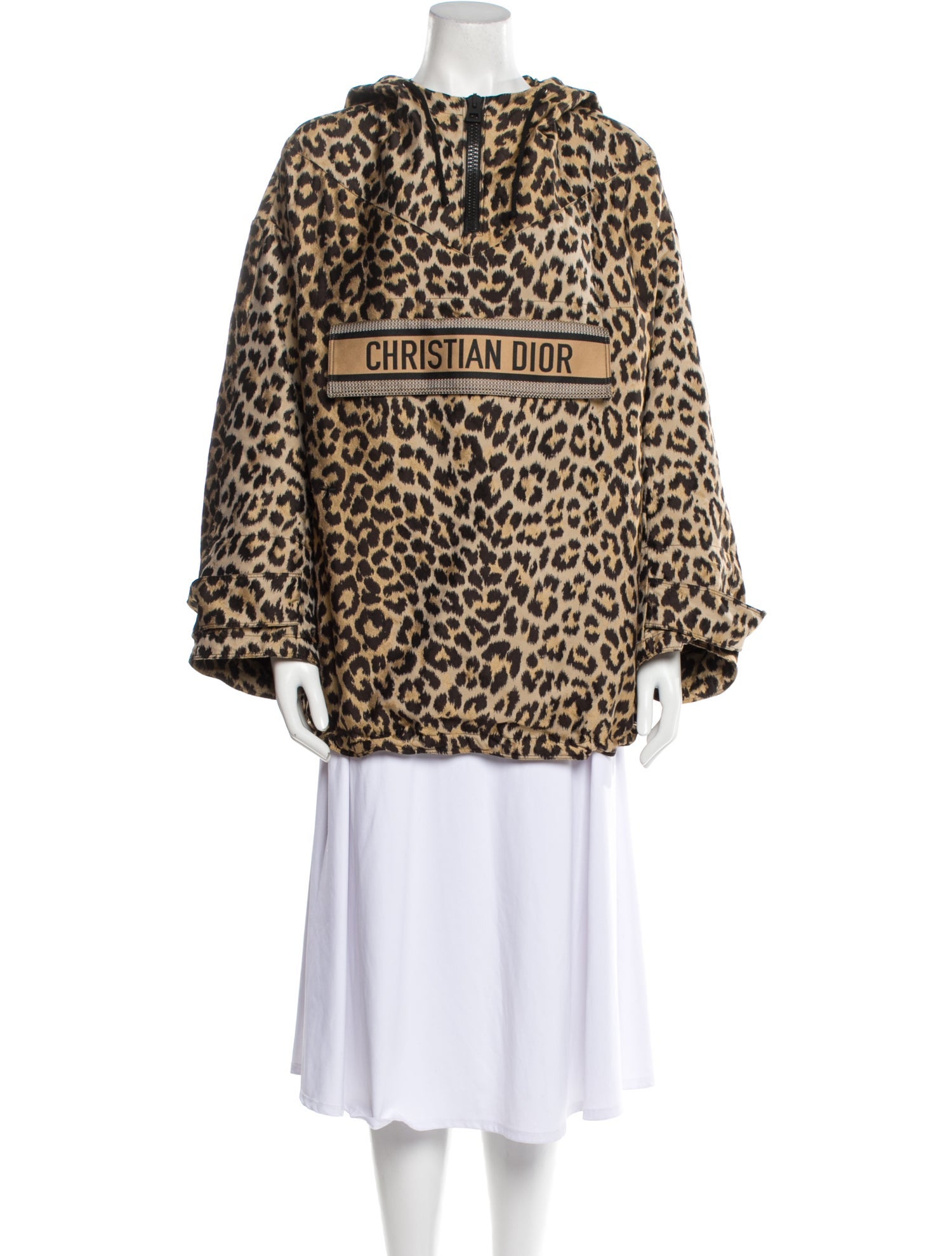 Christian Dior Animal Print Mock Neck Tunic - Brown Tops, Clothing ...