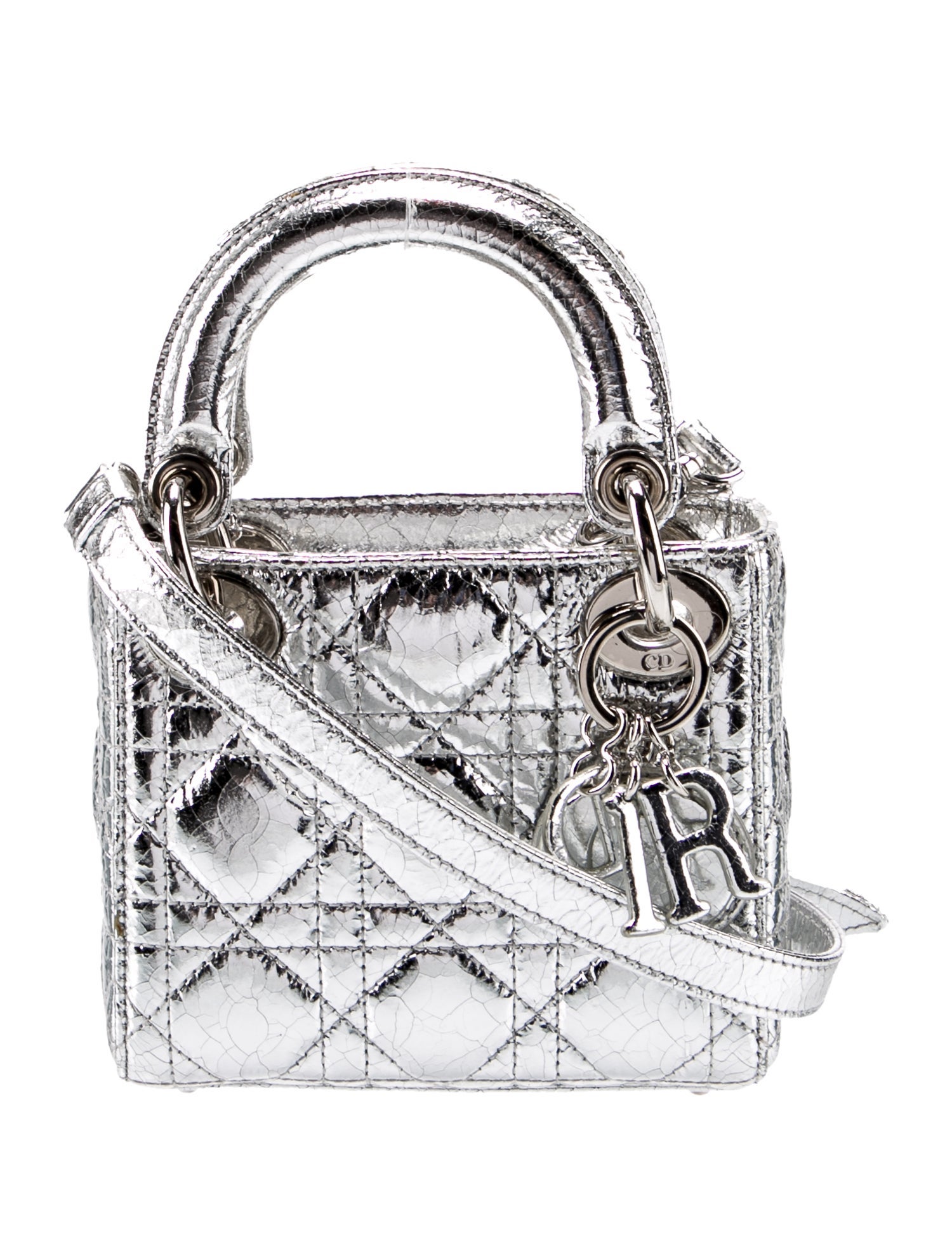 Christian Dior Micro Lady Dior - Silver Mini Bags, Handbags - CHR411283 ...