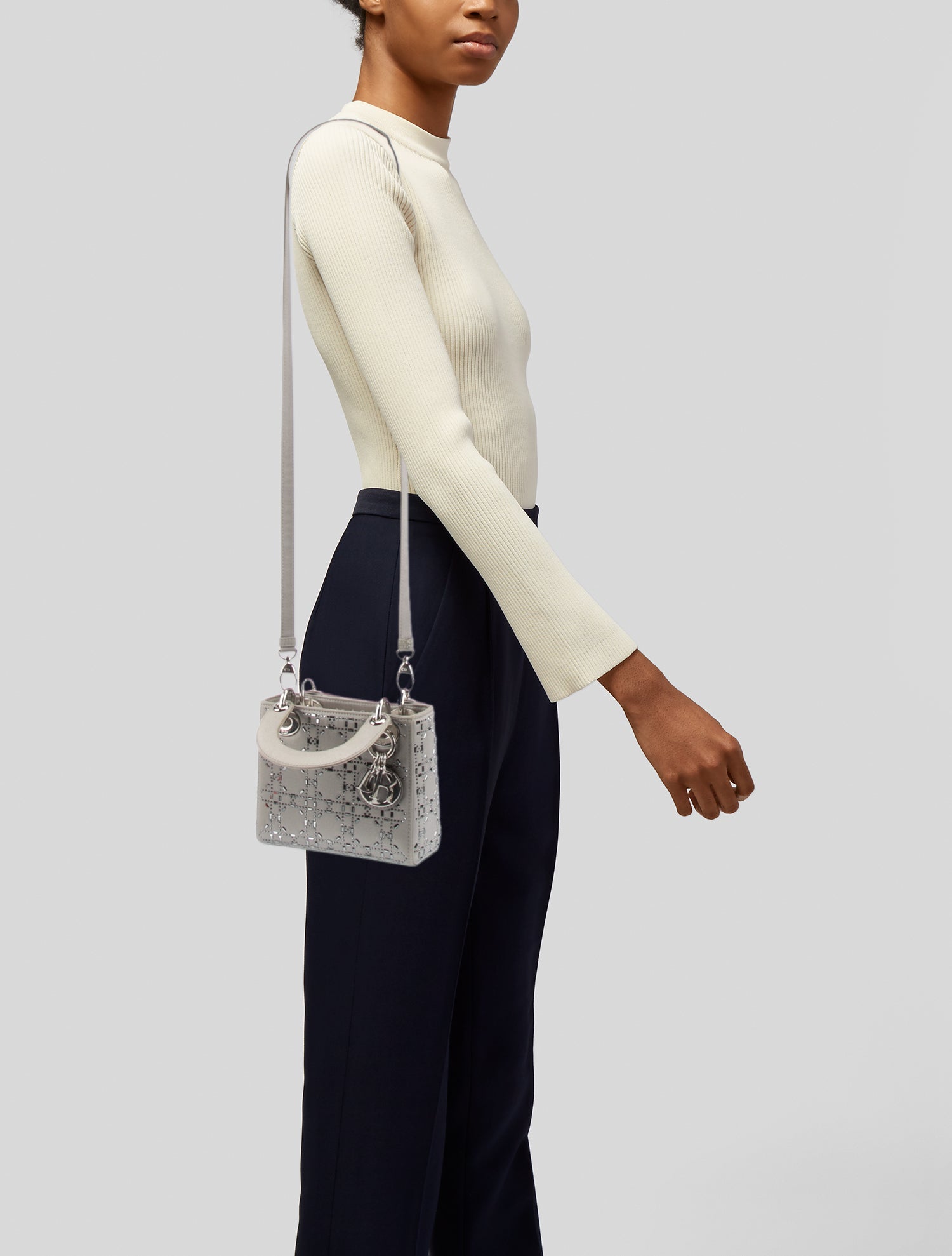 Christian Dior Small Cannage Lady Dior Bag - Neutrals Handle Bags ...