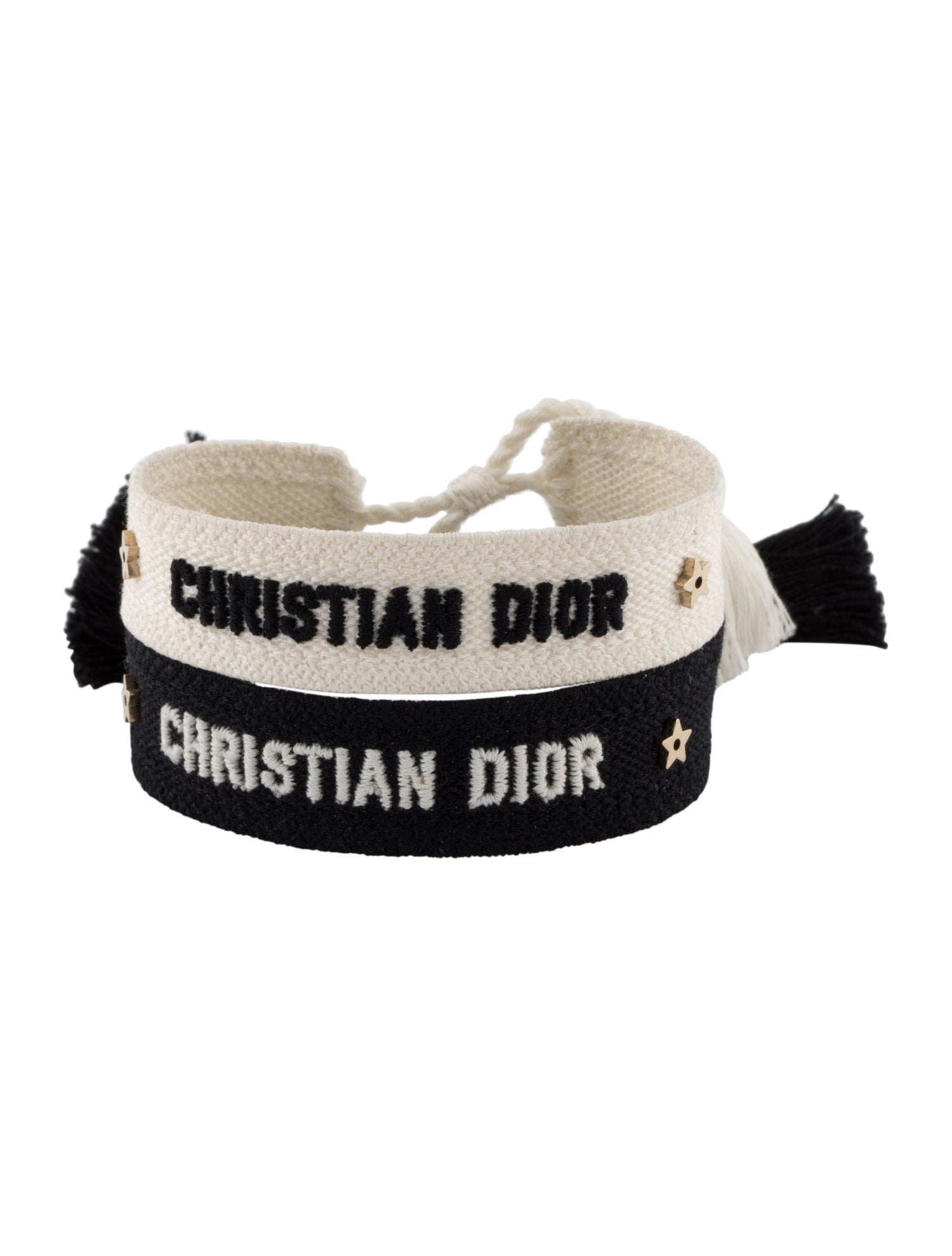 Christian Dior Star Charm Friendship Bracelet Set - Black, Gold-Plated ...