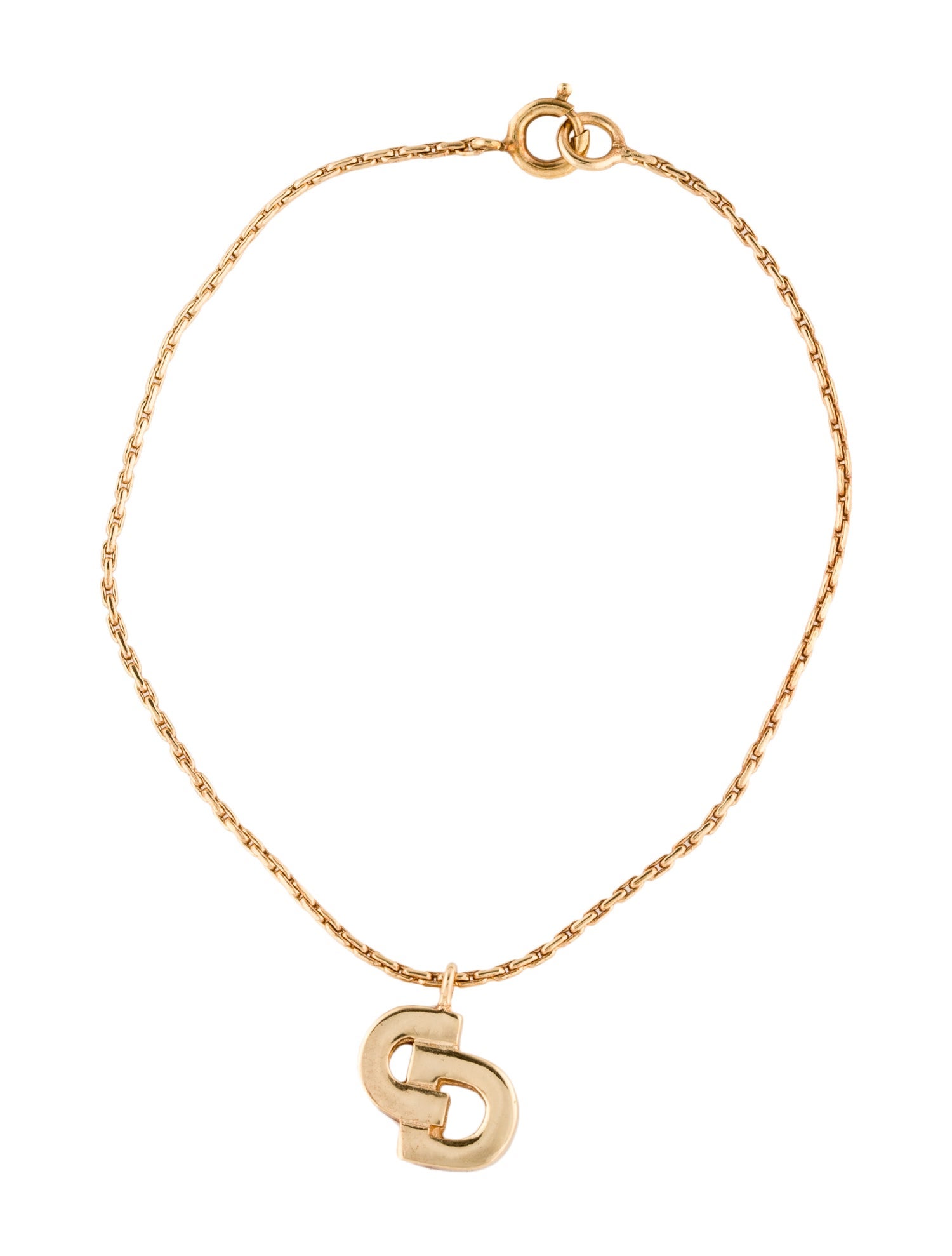 Christian Dior Vintage CD Logo Charm Bracelet - Gold-Plated Charm ...