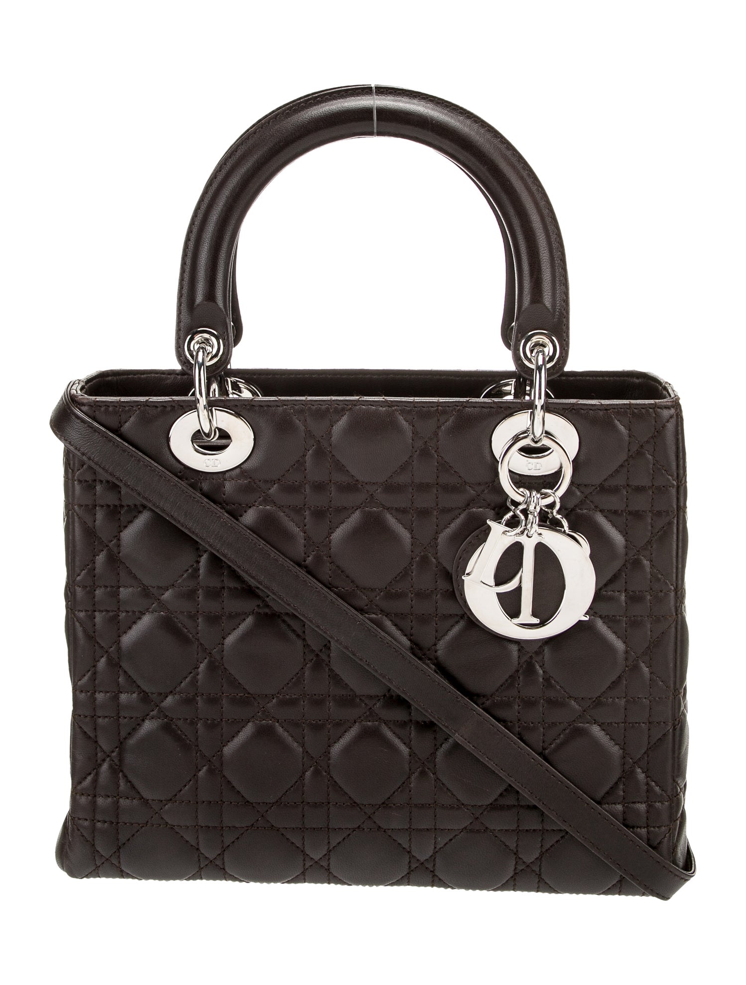 Christian Dior Nylon Lady Dior Medium Cannage Pattern Vintage - Black ...