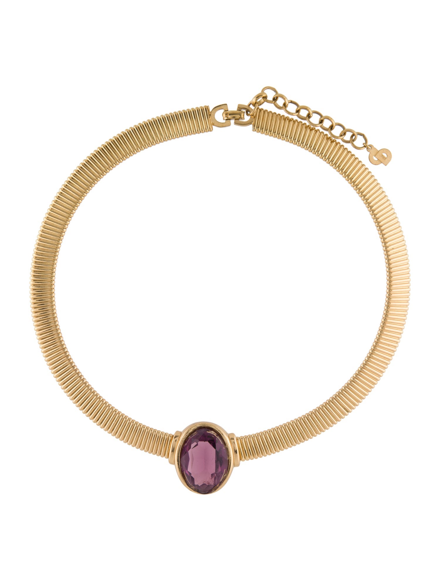 Christian Dior Vintage Crystal Collar Necklace - Purple, Gold-Plated ...