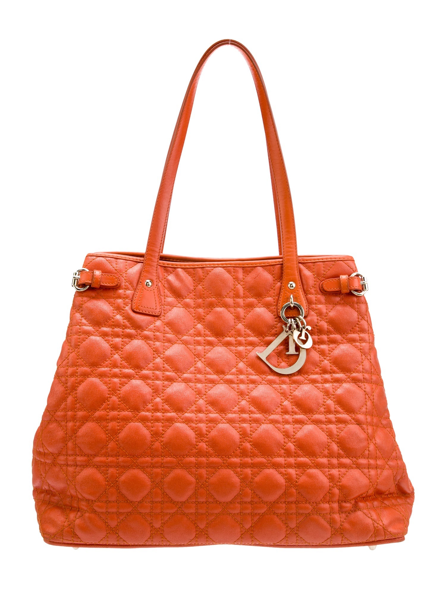 Christian Dior Large Cannage Panarea Tote - Orange Totes, Handbags ...
