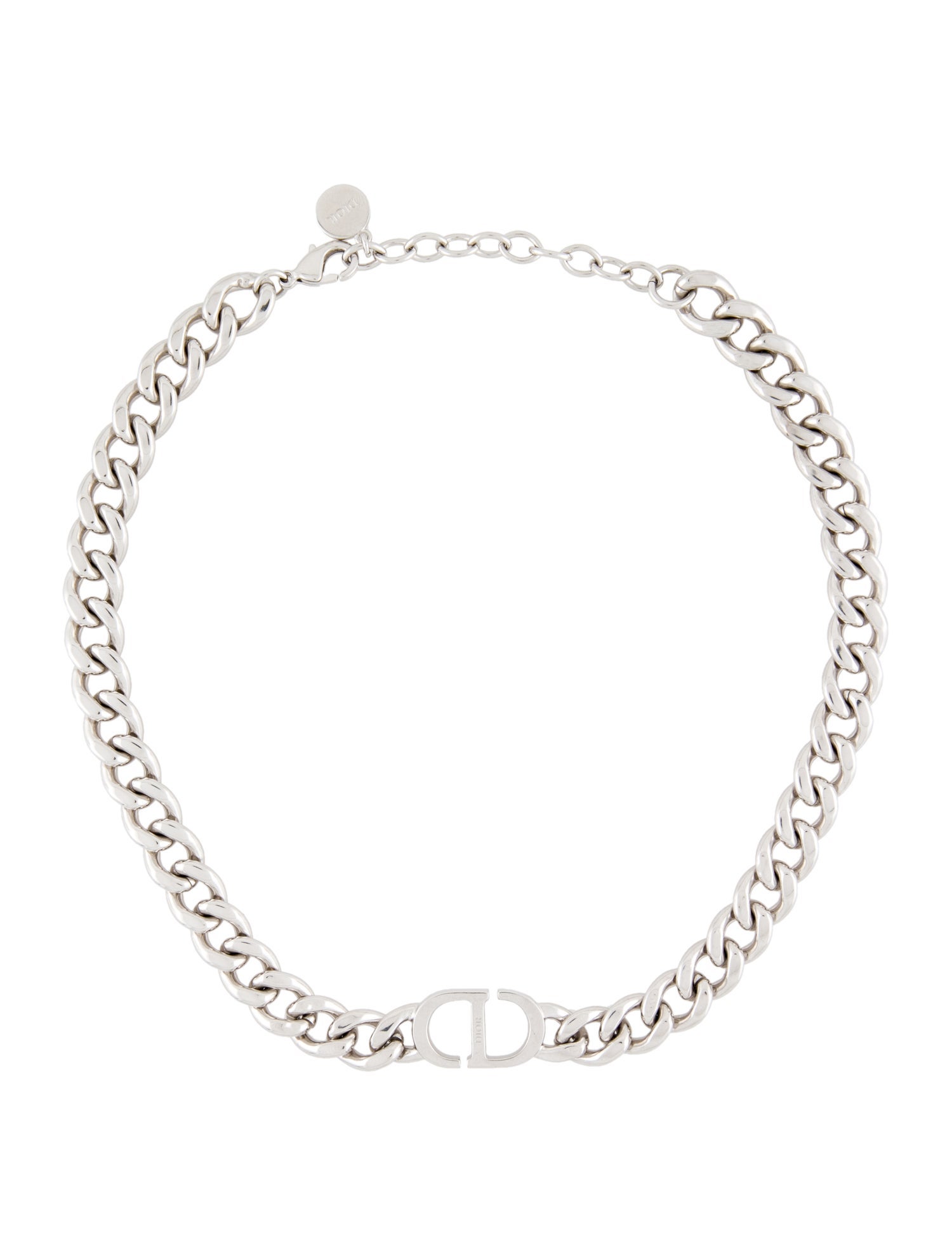 Christian Dior 30 Montaigne Crystal Chain Necklace - Palladium-Plated ...