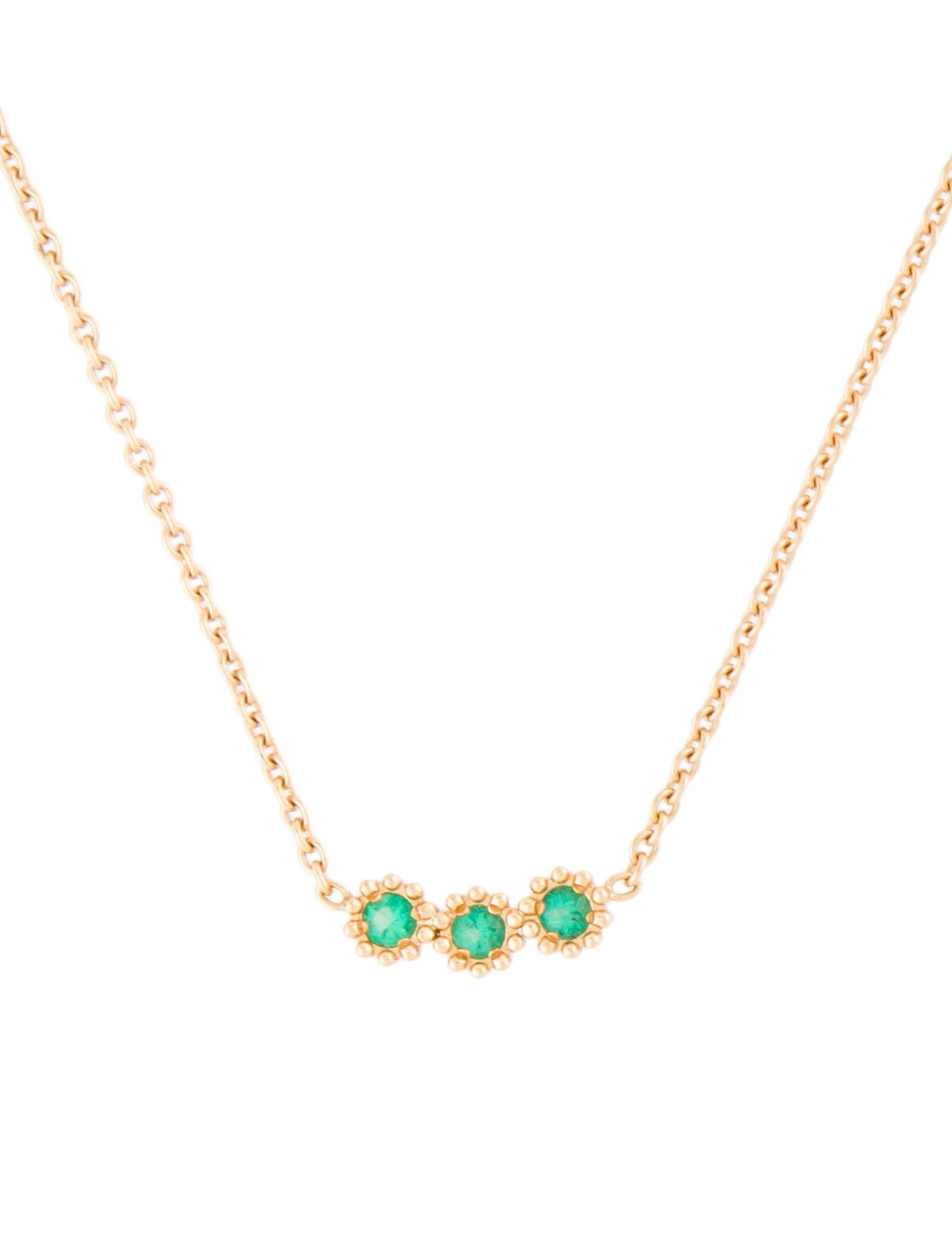 Christian Dior 18K Emerald Mimirose Pendant Necklace 18K Yellow Gold Pendant Necklace Necklaces CHR414834 The RealReal