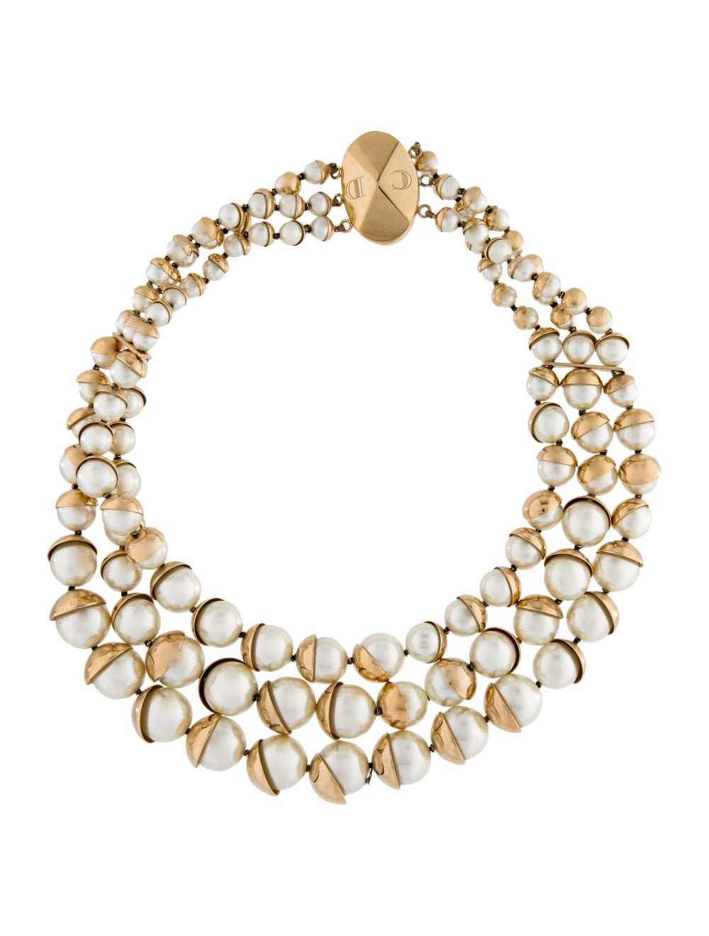 Christian Dior Mise En Dior Faux pearl Multistrand Necklace - White ...