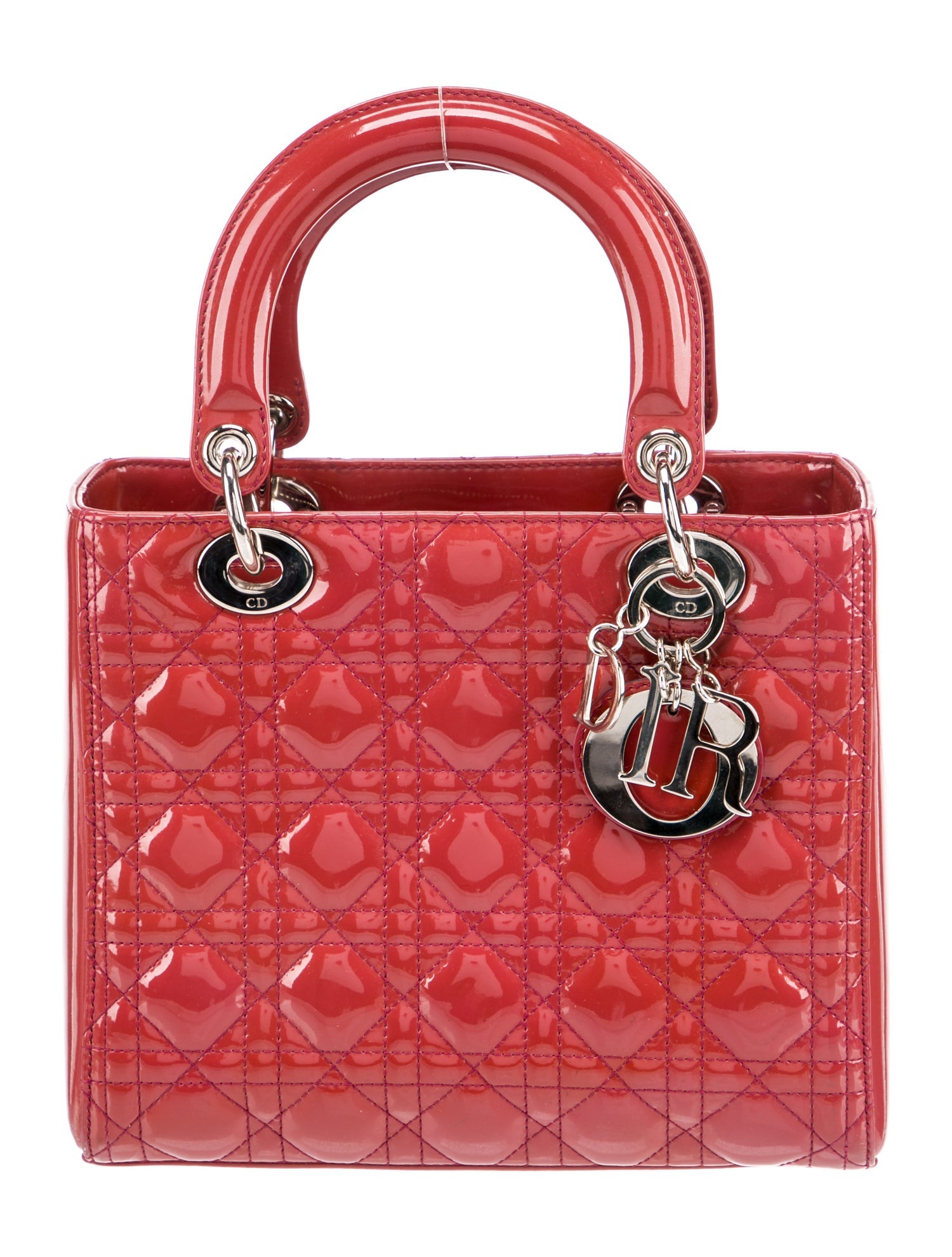 Christian Dior Small Cannage Lady Dior Bag - Pink Handle Bags, Handbags ...