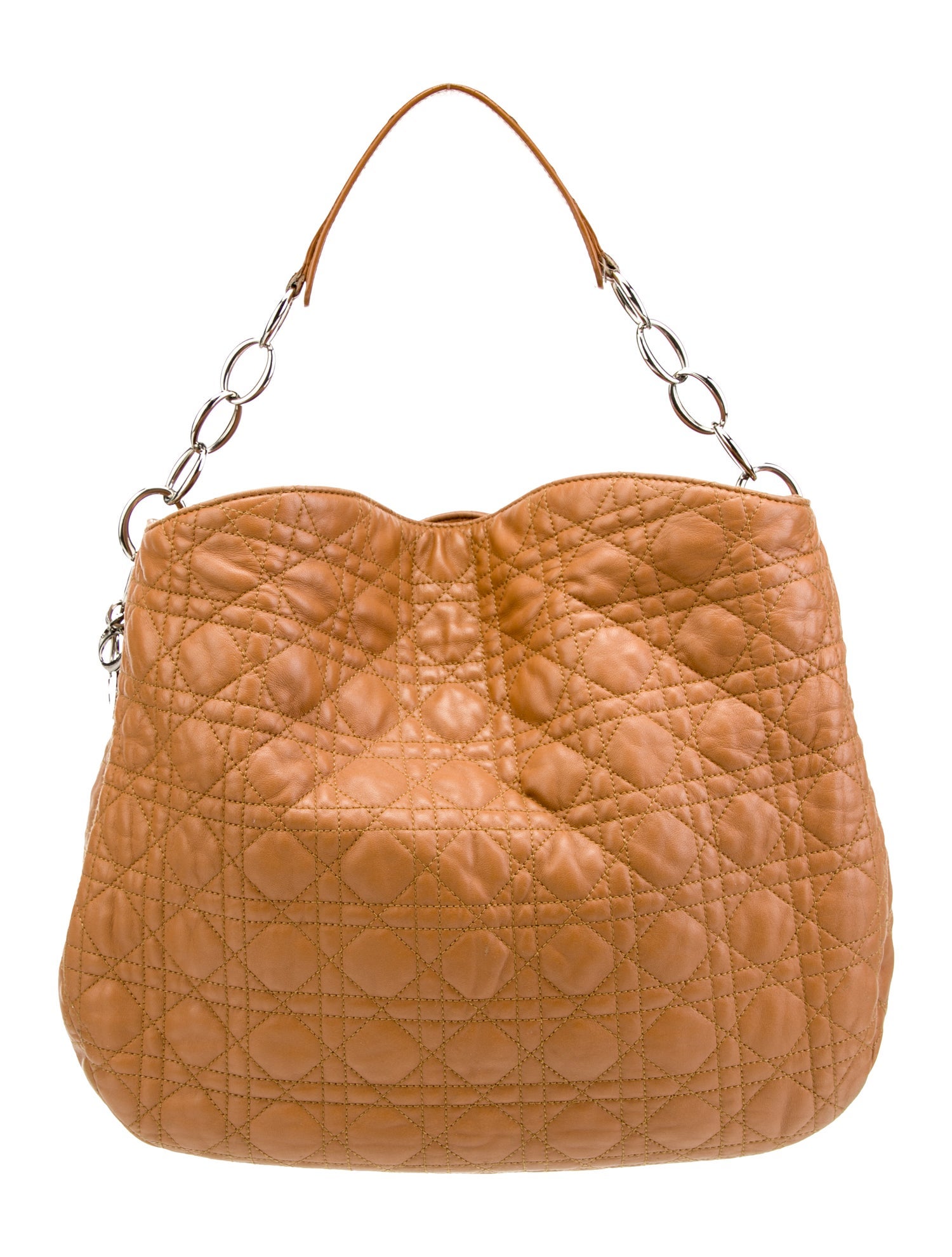 Christian Dior Cannage Soft Lady Chain Hobo - Brown Hobos, Handbags ...