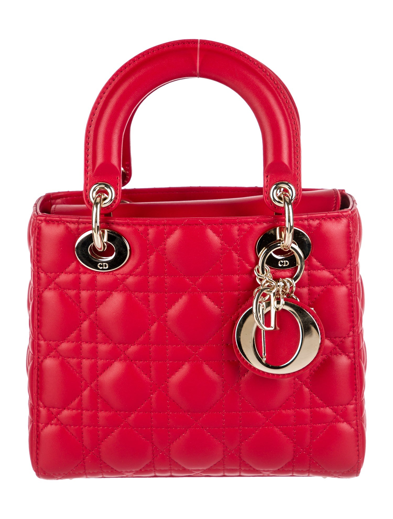 Christian Dior Medium Patent Lady Dior Bag - Red Handle Bags, Handbags ...