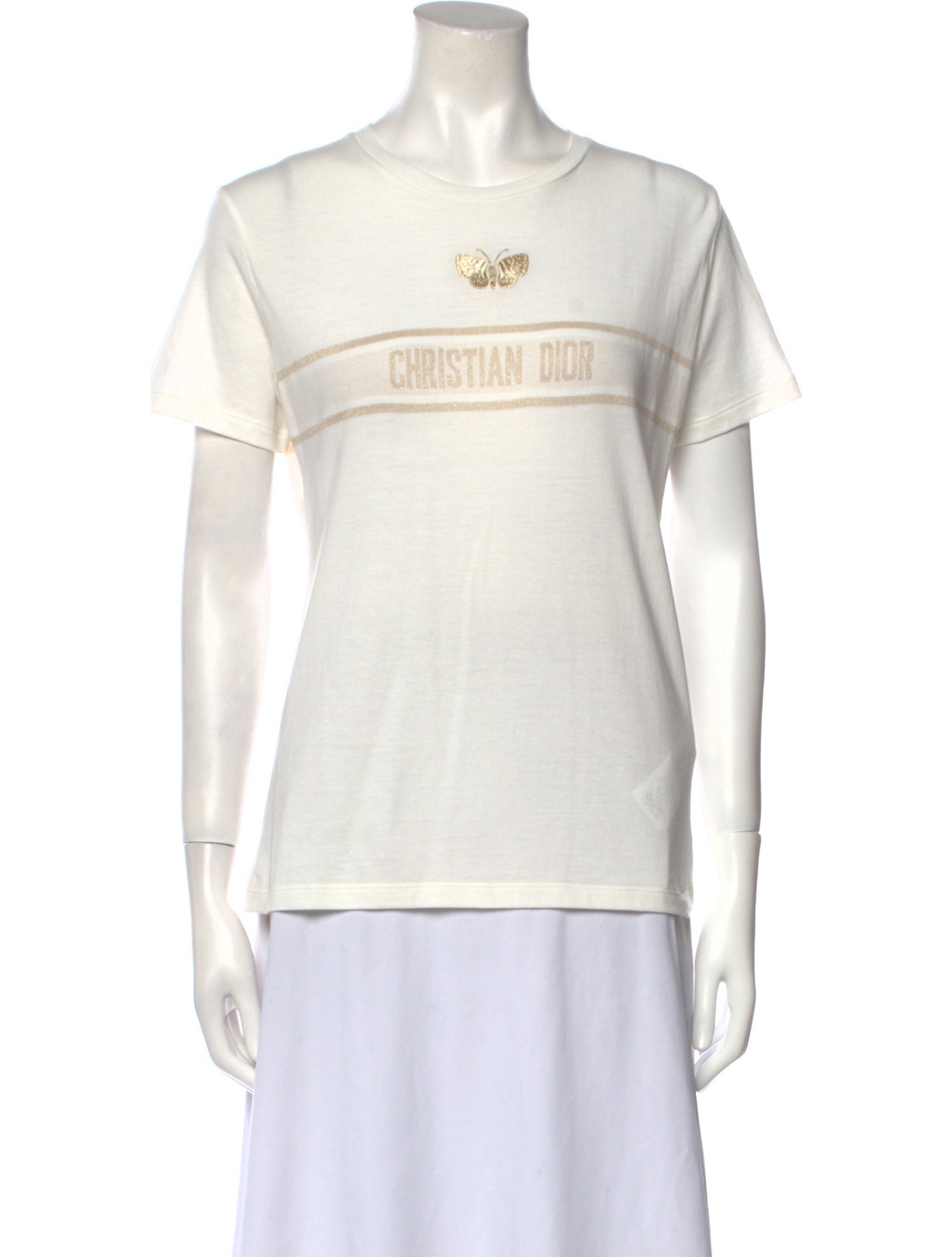 Christian Dior Graphic Print Crew Neck T-Shirt w/ Tags - Neutrals Tops ...