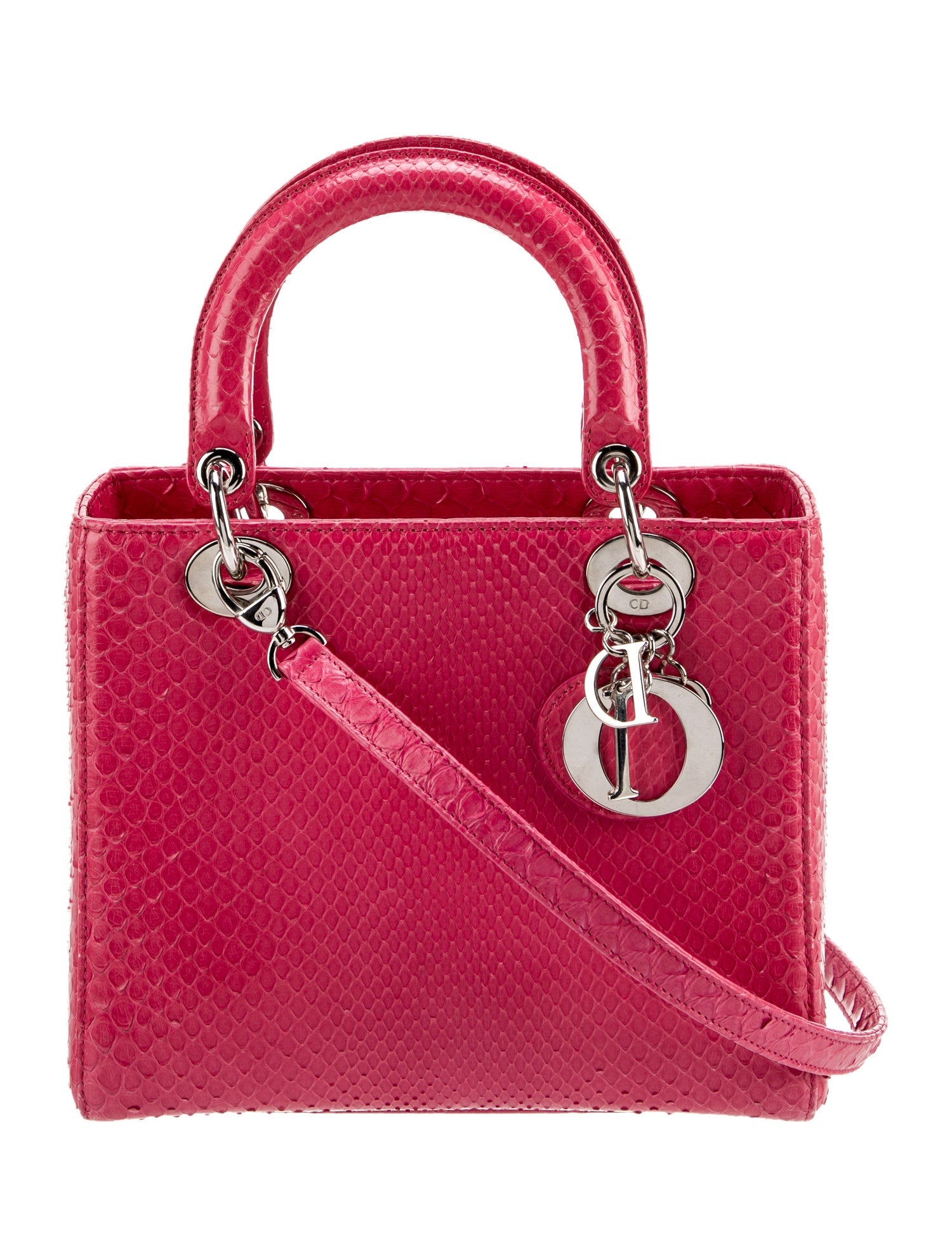 Christian Dior Medium Python Lady Dior Bag - Pink Handle Bags, Handbags ...