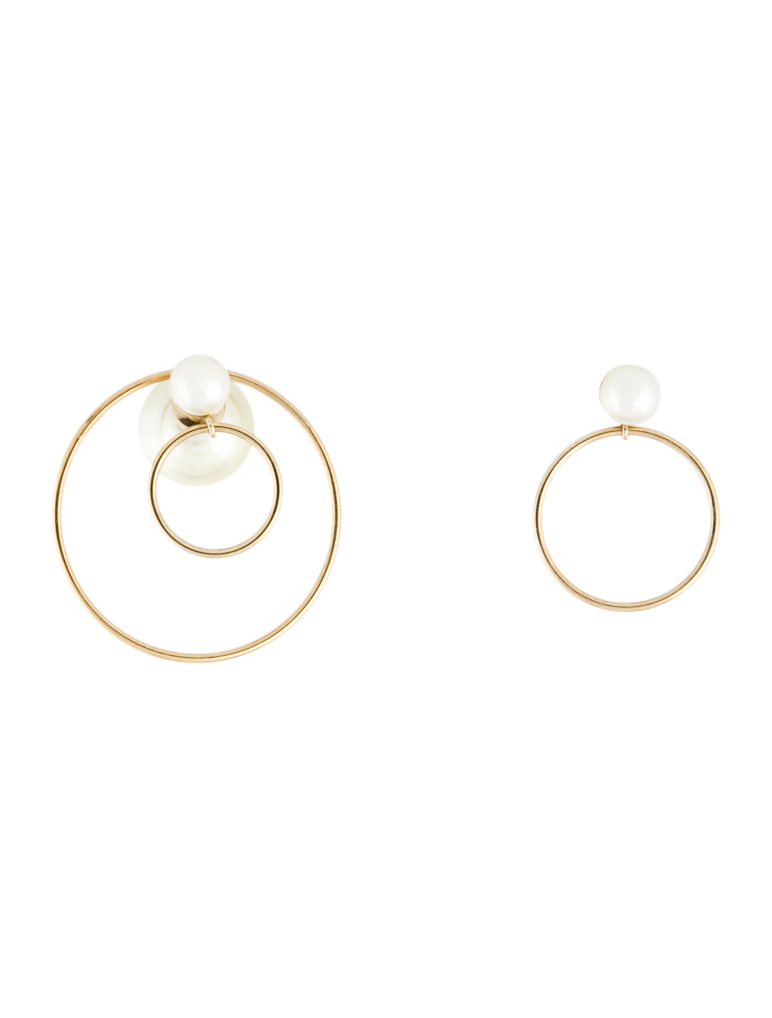 Christian Dior Faux Pearl Mise En Dior Tribales Hoop Earrings - Brass ...