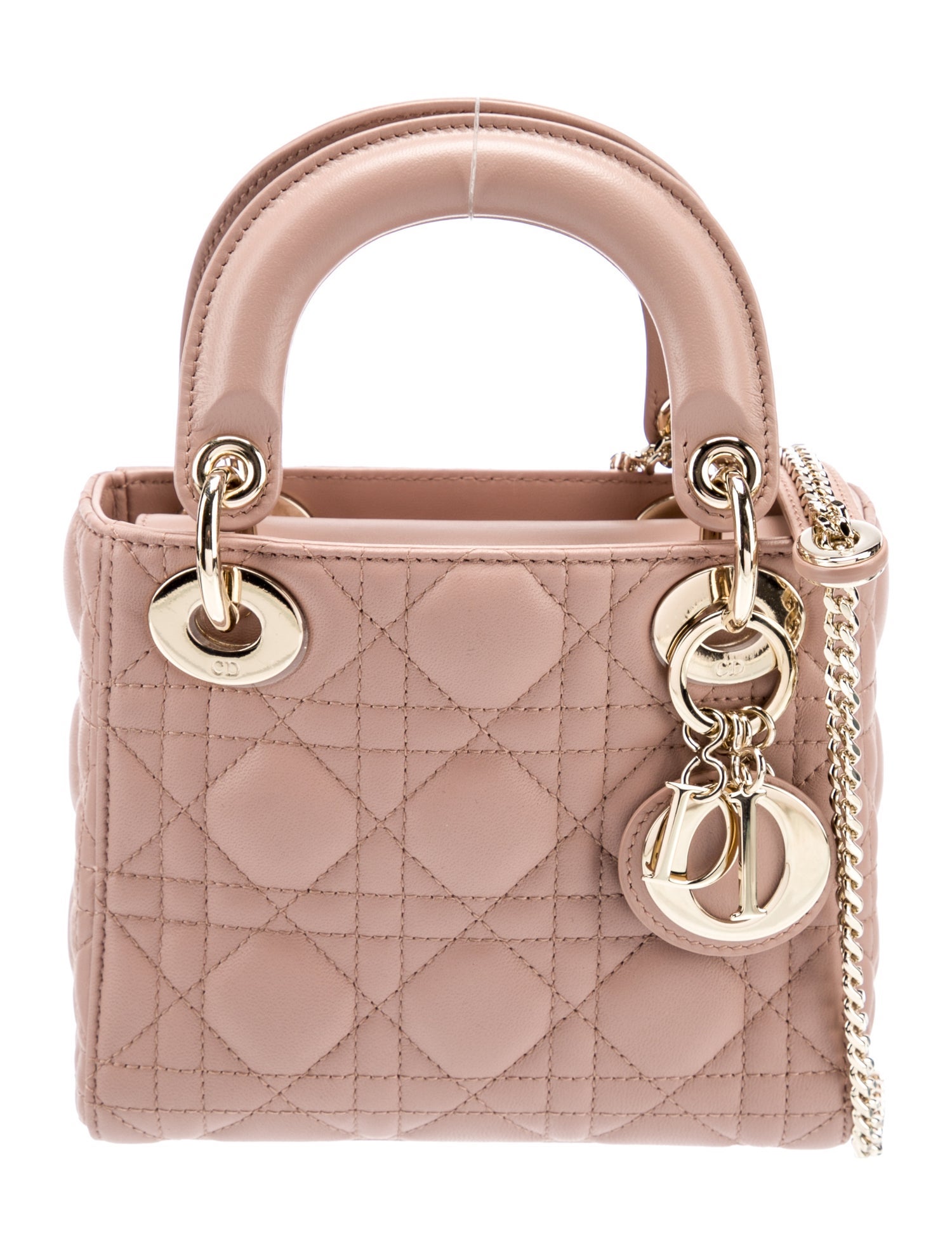 Christian Dior Small Cannage Lady Dior Bag - Neutrals Handle Bags ...