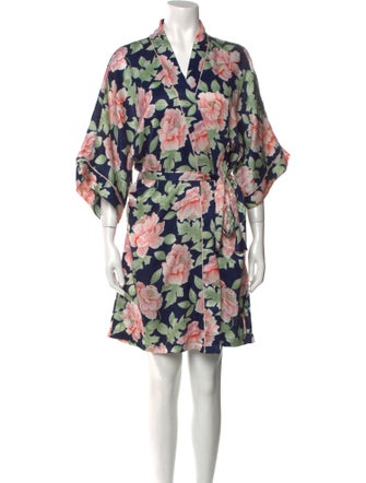 Christian Dior Floral Print Robe - Blue Loungewear, Clothing ...