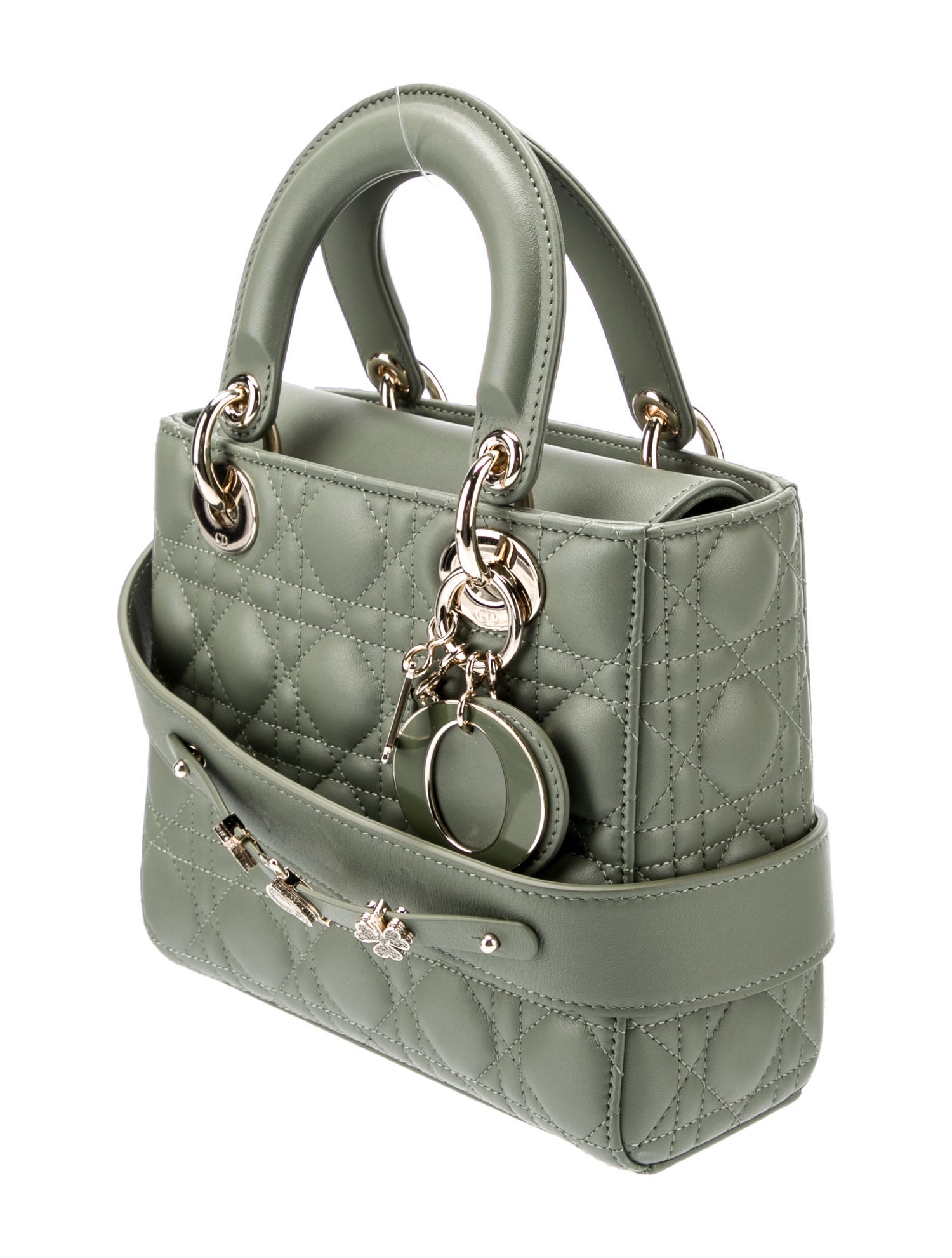 Christian Dior 2021 Small Lady Dior My ABC Dior Bag - Green Handle Bags ...