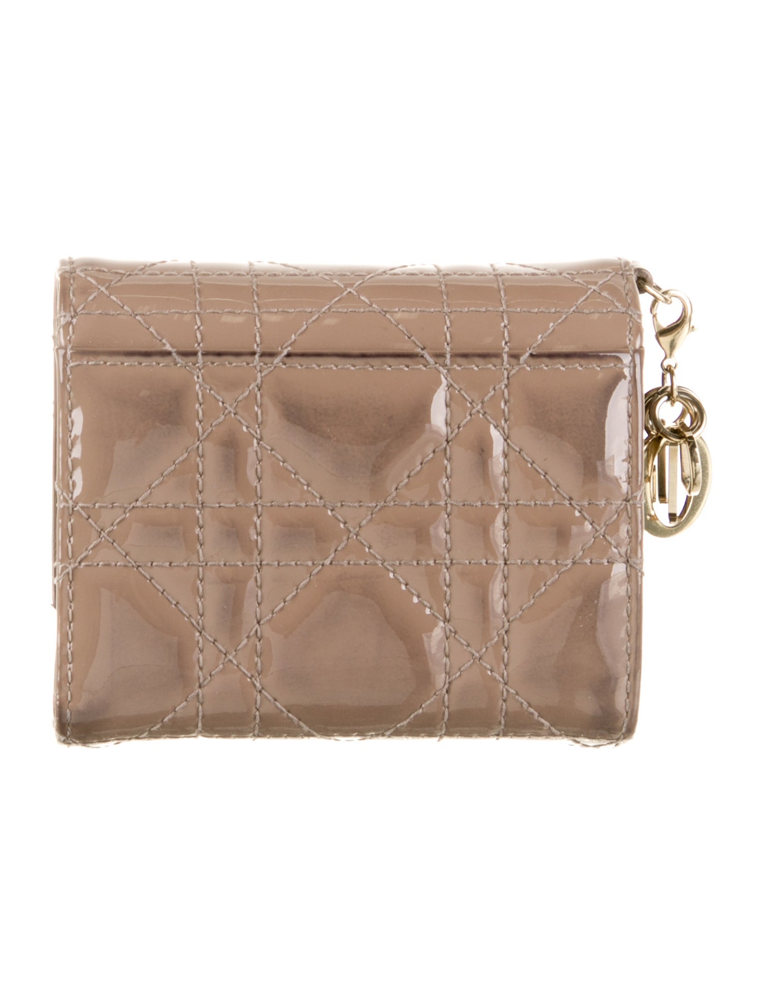Christian Dior Lady Dior Cannage Pattern Trifold Wallet - Neutrals ...