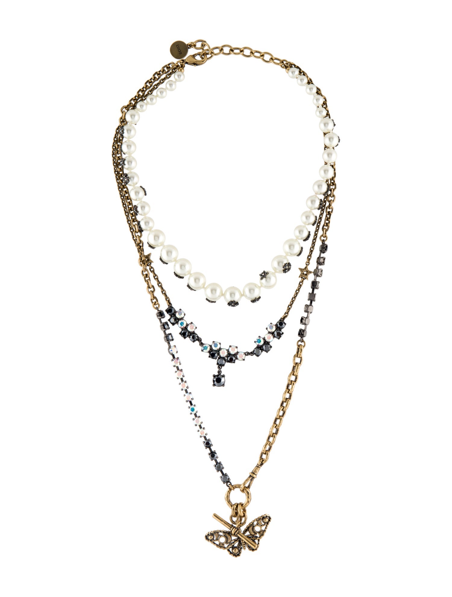 Alexis Bittar Elements Crystal Multi Strand Necklace - Brass ...