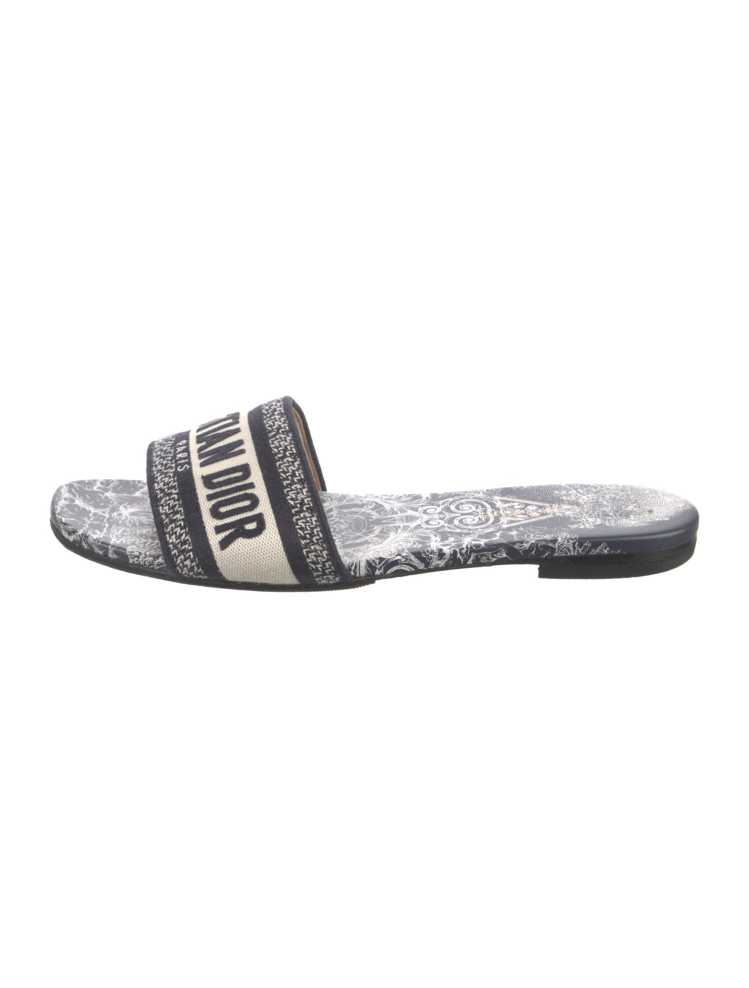 Christian Dior Canvas Printed Slides - Blue Sandals, Shoes - CHR407004 ...