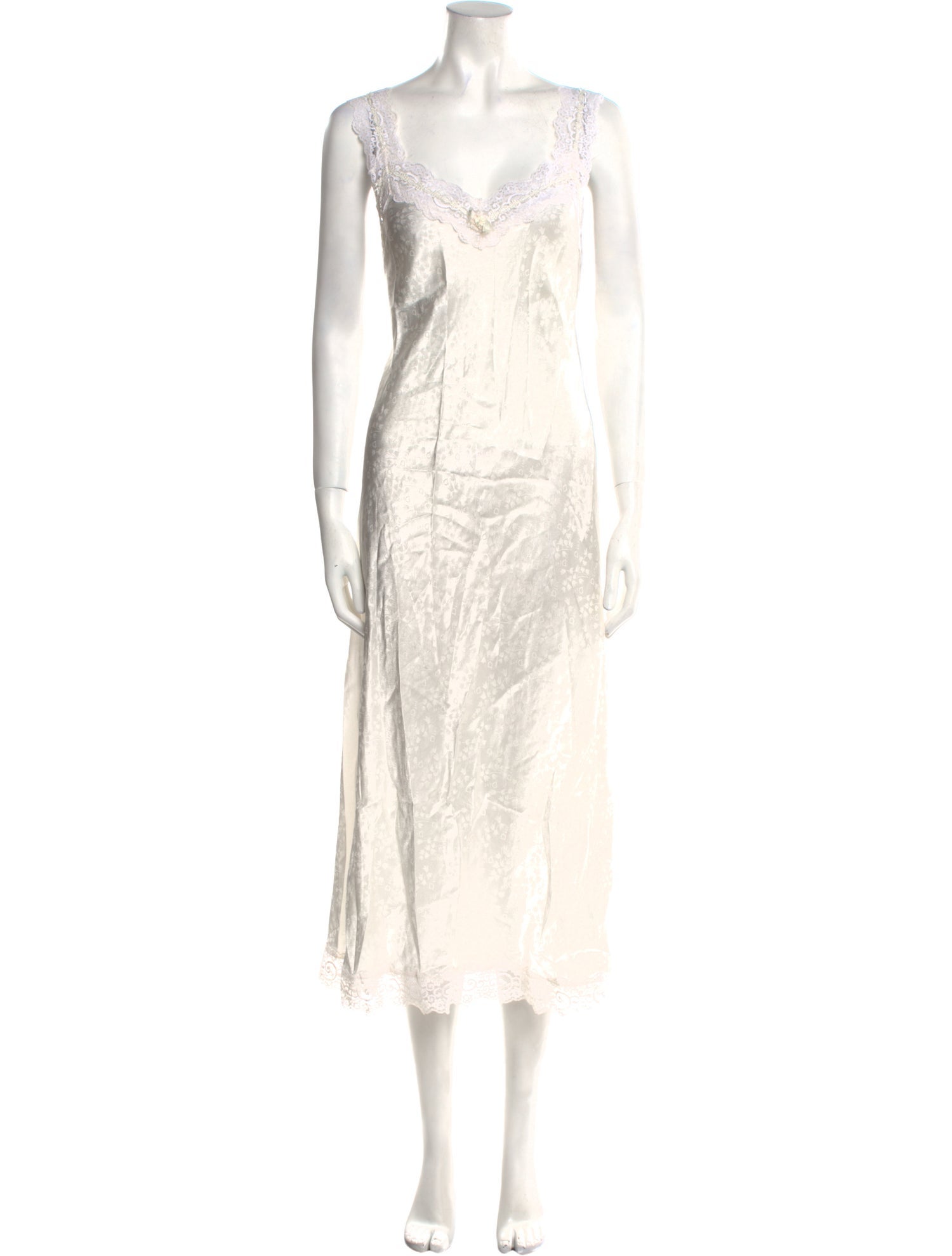Christian Dior Lace Trim Embellishment Nightgown - Neutrals Loungewear ...