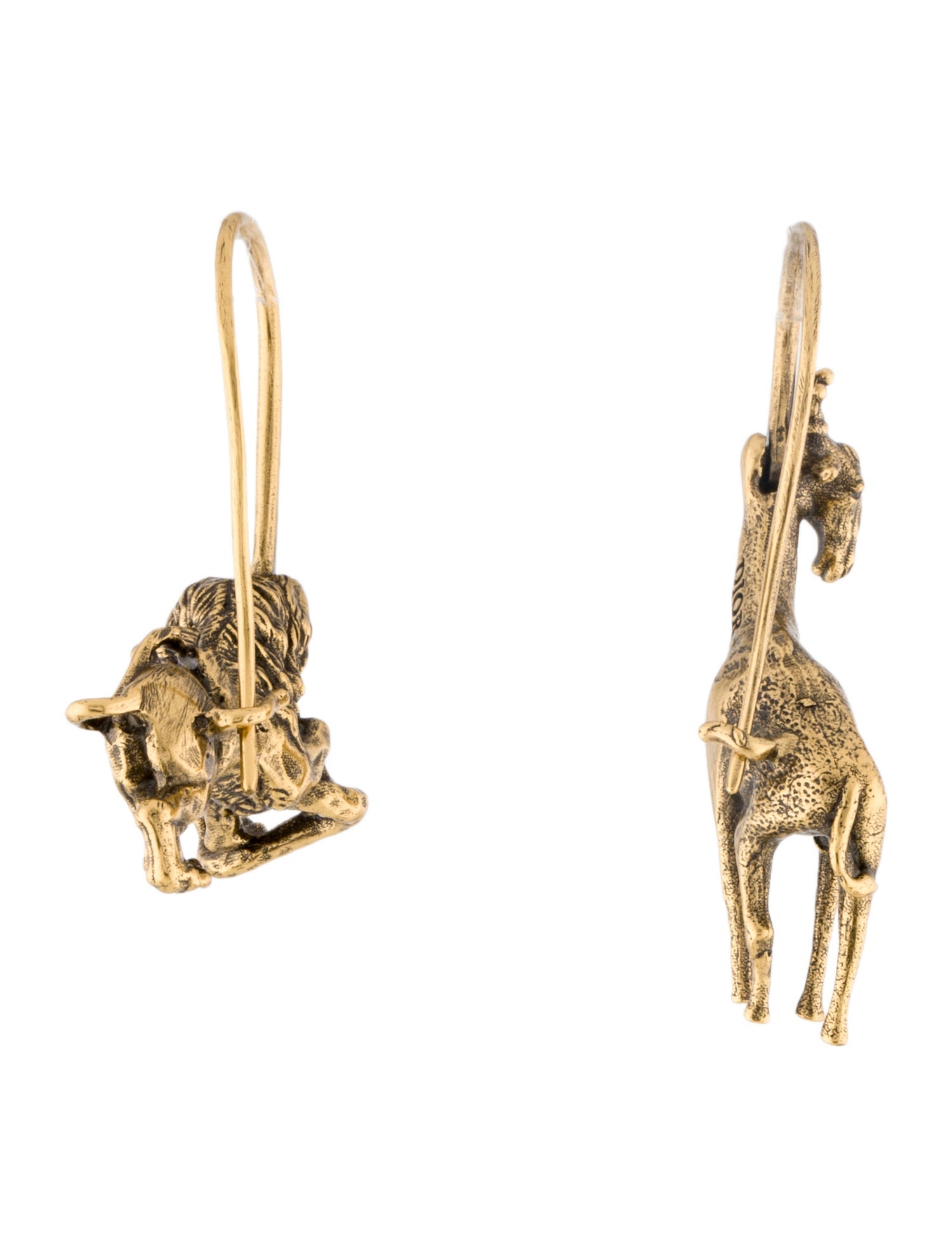 Christian Dior Lion & Giraffe D-Wild Hoop Earrings - Gold-Plated Hoop ...