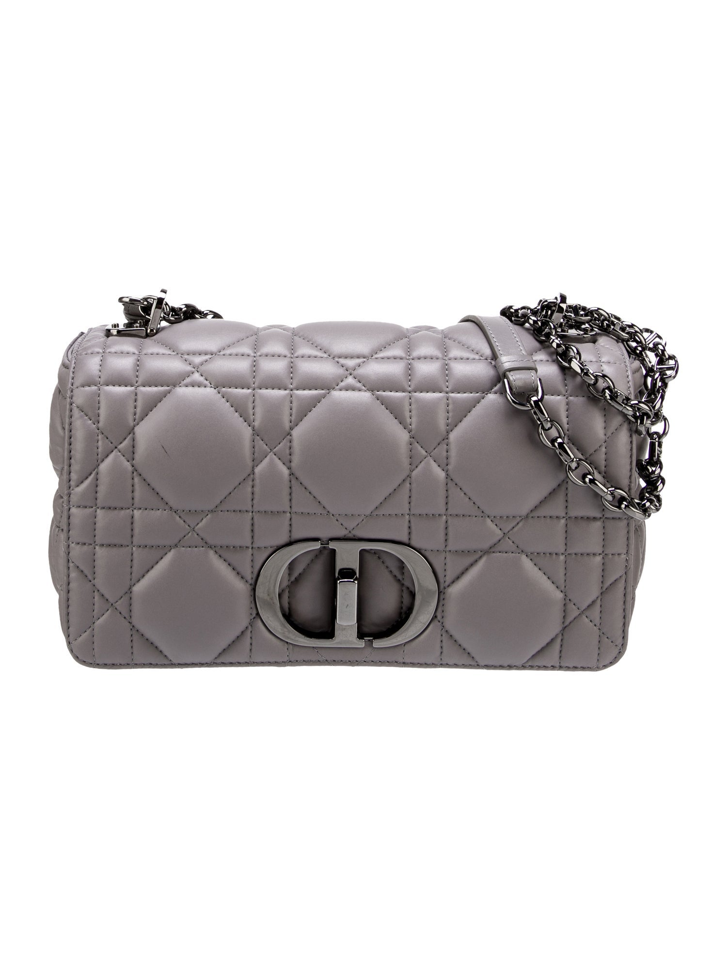 Christian Dior Medium Macrocannage Caro Bag - Grey Crossbody Bags ...