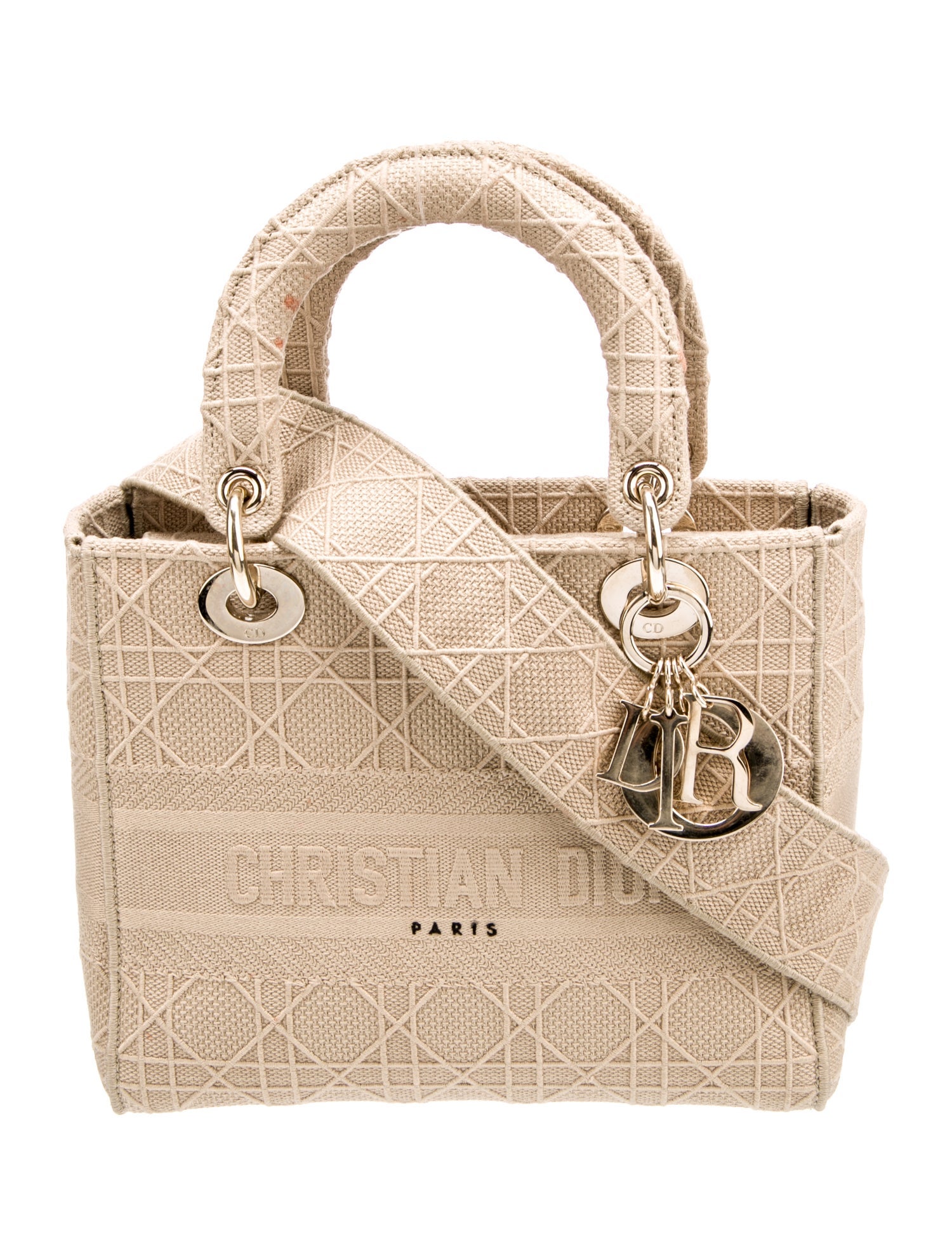 Christian Dior Mini Cannage Raffia Lady D-Lite Bag - Neutrals Handle ...