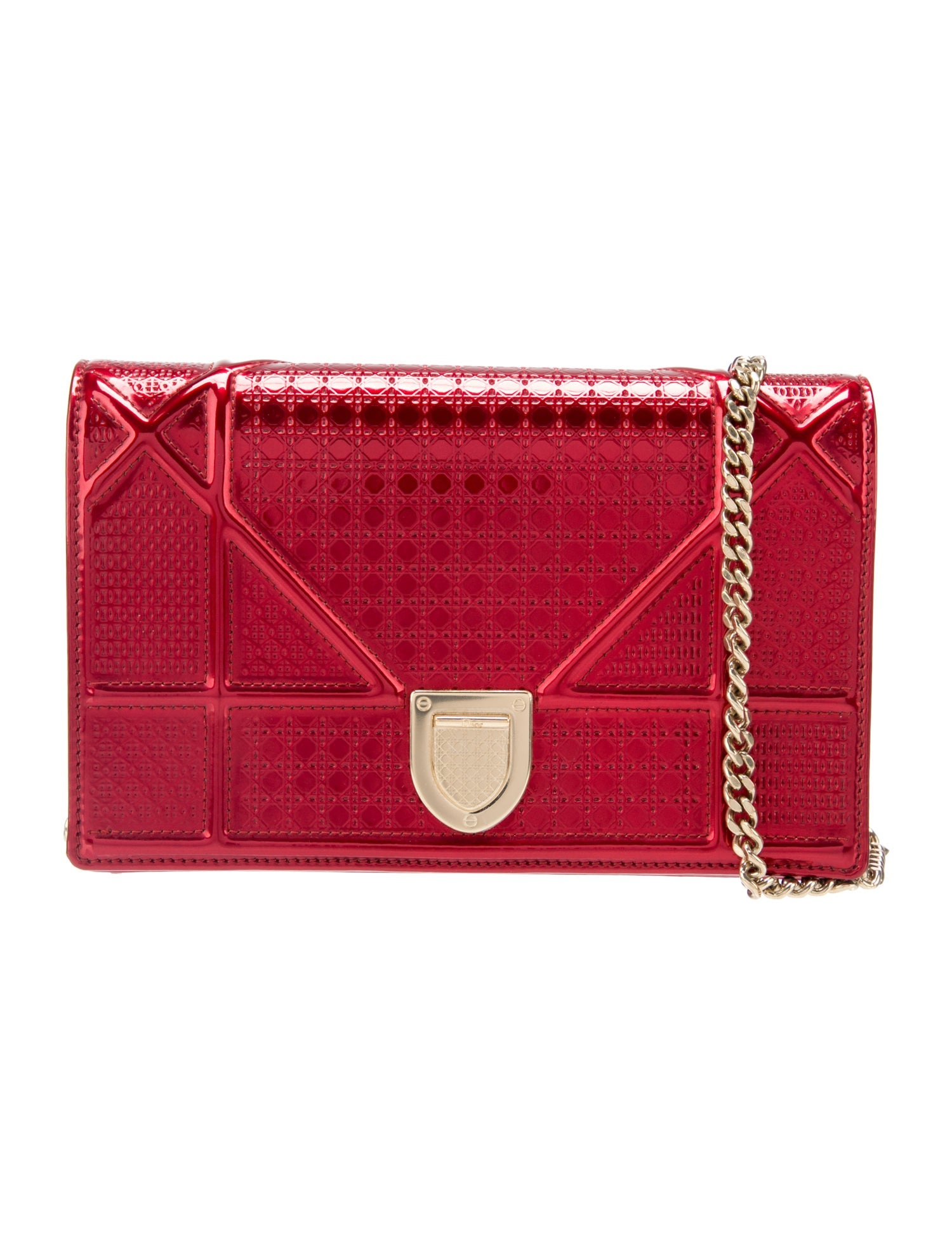 Christian Dior Patent Leather Diorama Cannage Pattern Crossbody Bag ...