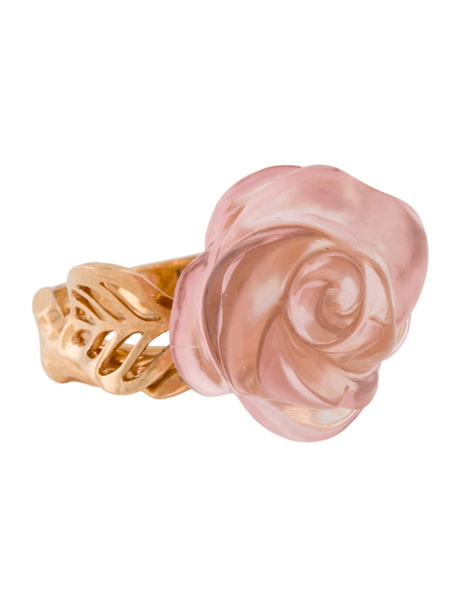 Christian Dior 18K Rose Quartz & Diamond Rose Dior Pré Catelan Ring ...