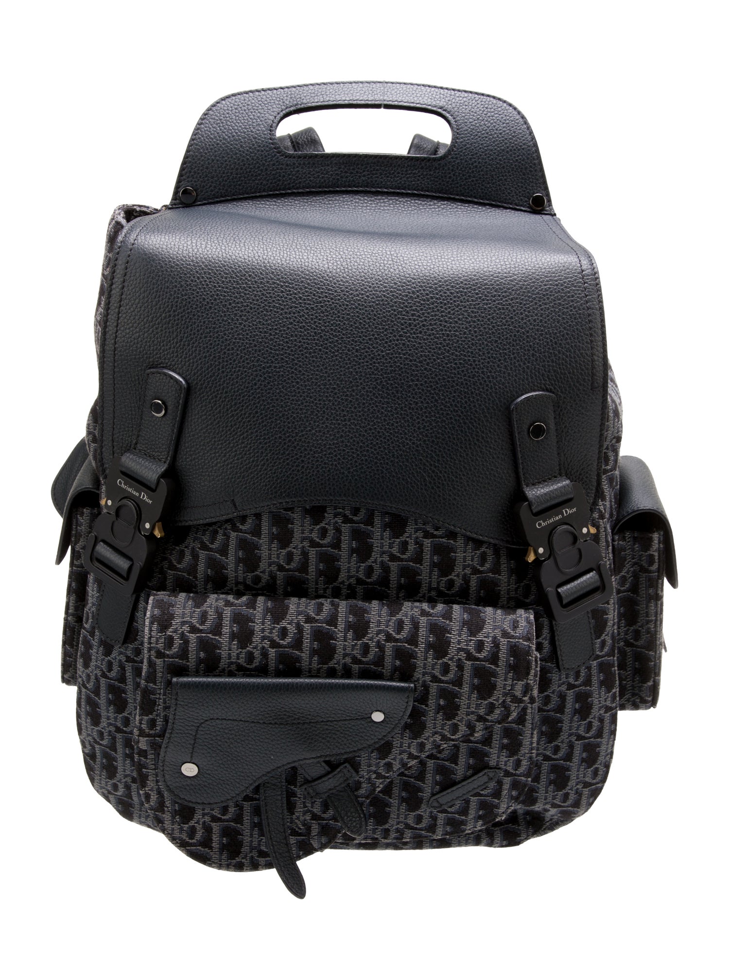 DIOR MEN Oblique Jacquard Maxi Gallop Backpack - Blue Backpacks, Bags ...