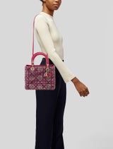 Christian Dior Tweed Lady Dior Medium Cannage Pattern - Pink Handle ...