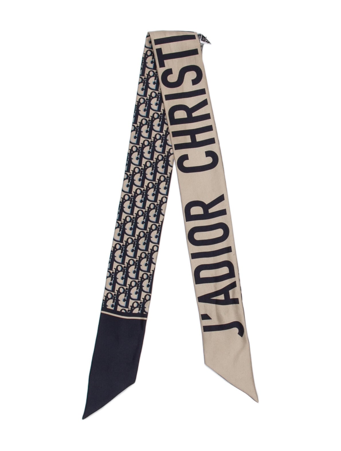 Christian Dior Silk Oblique Jacquard Bandeau - Blue Scarves and Shawls ...